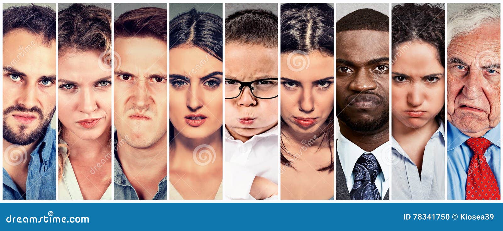 Group of Angry Grumpy People Men and Women Stock Photo - Image of ...