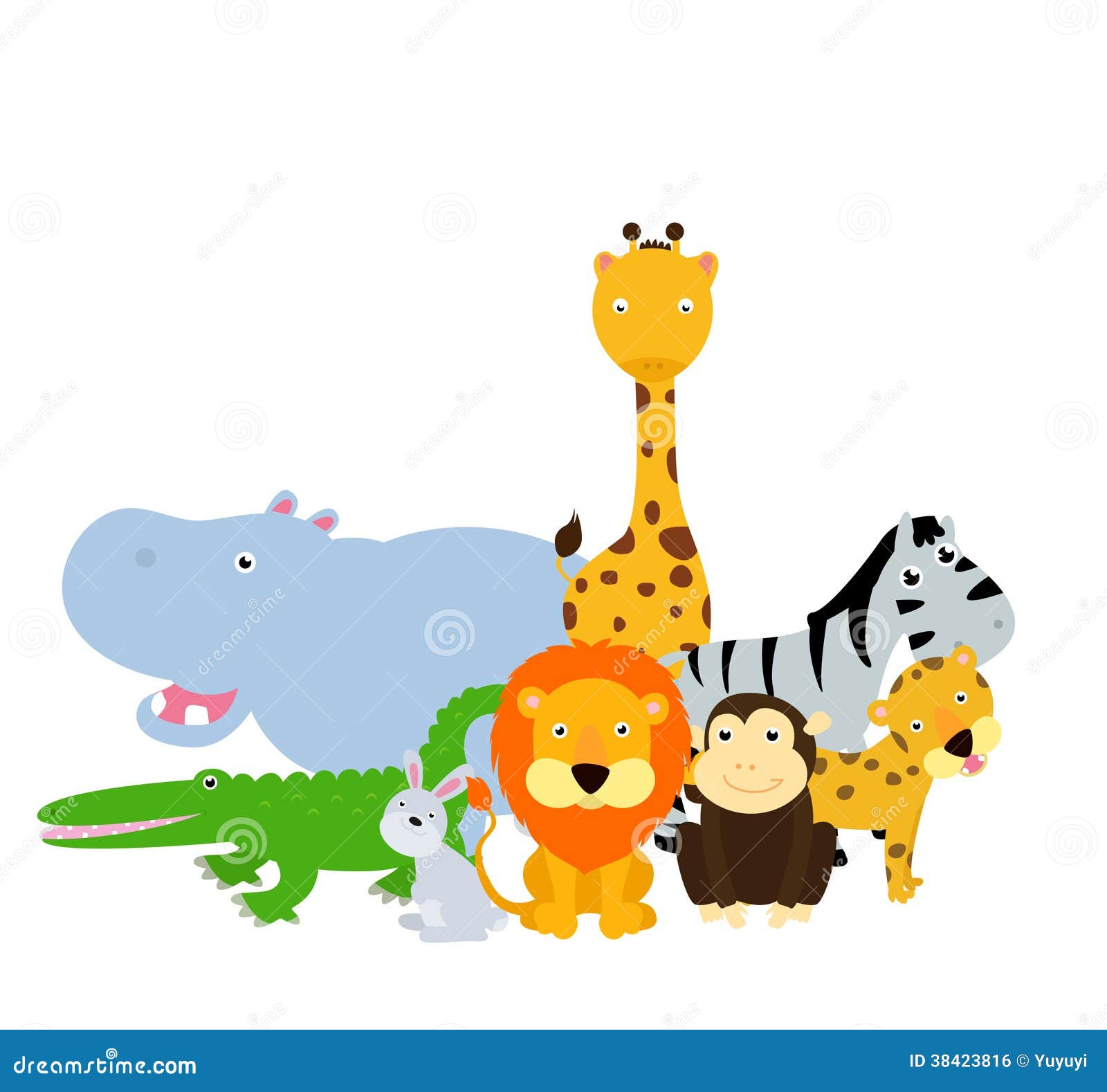 Group of animals set stock vector. Illustration of biological - 38423816