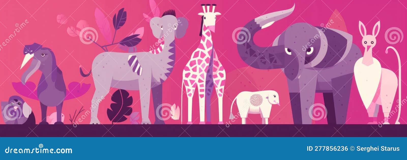 A Group of Animals Standing Next To Each Other. Generative AI Image ...