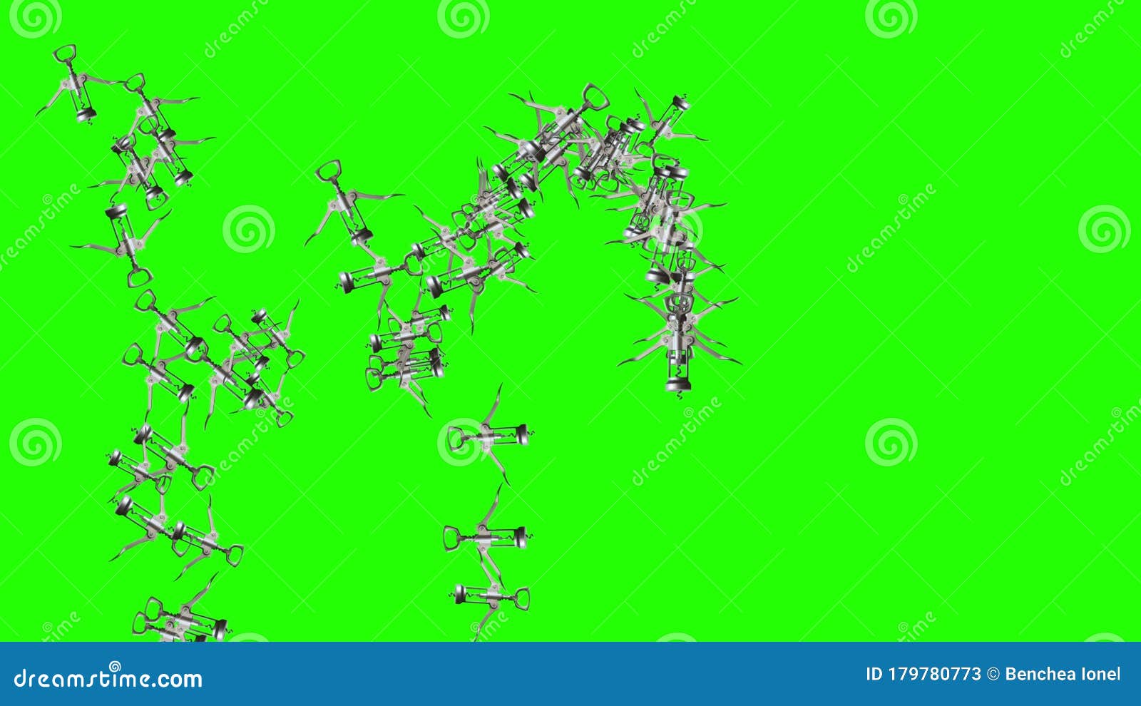 Group of Animated Corkscrews Elements on Green Screen Chroma Key Stock ...