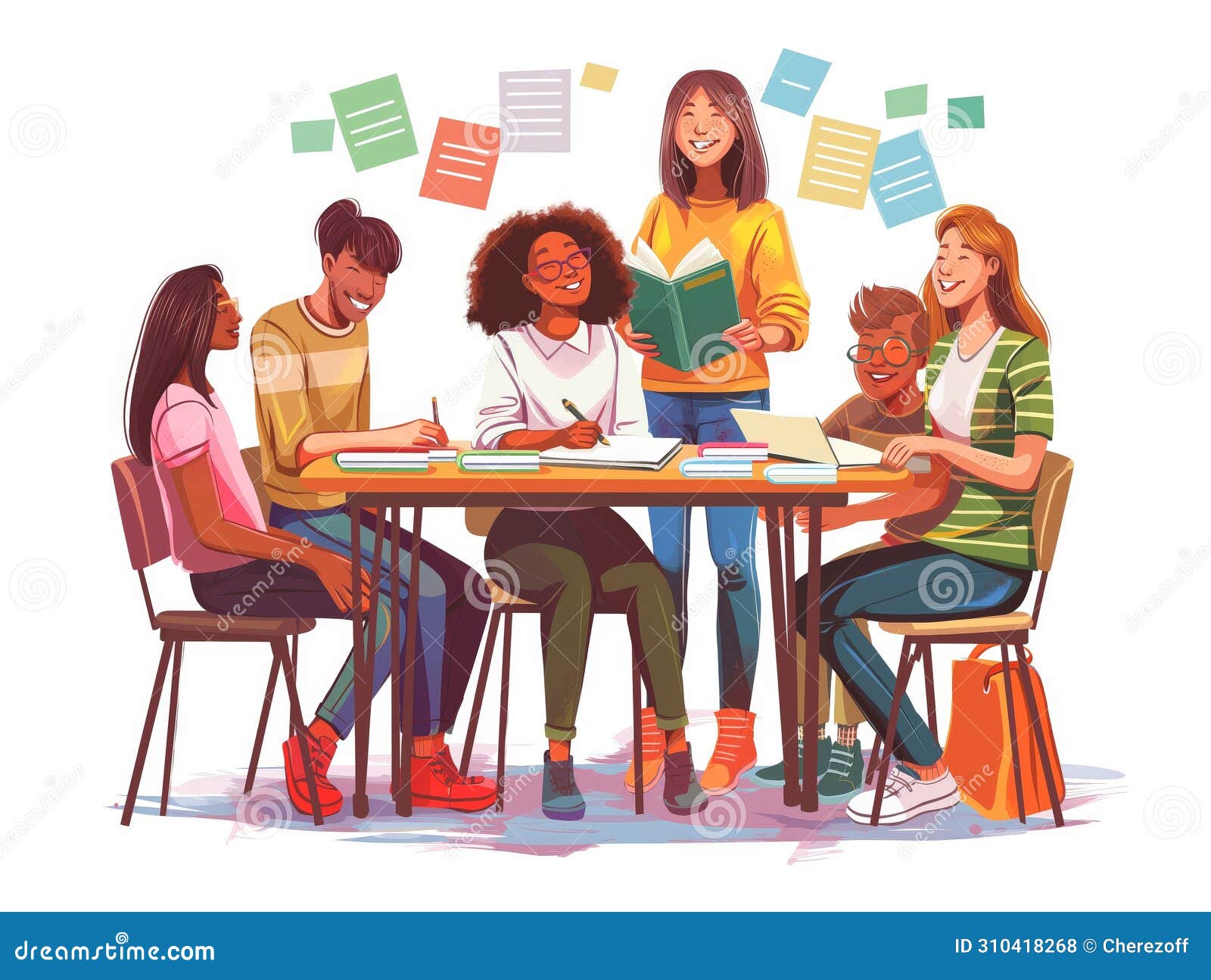 Diverse Study Group Session Stock Photo - Image of animated, students ...