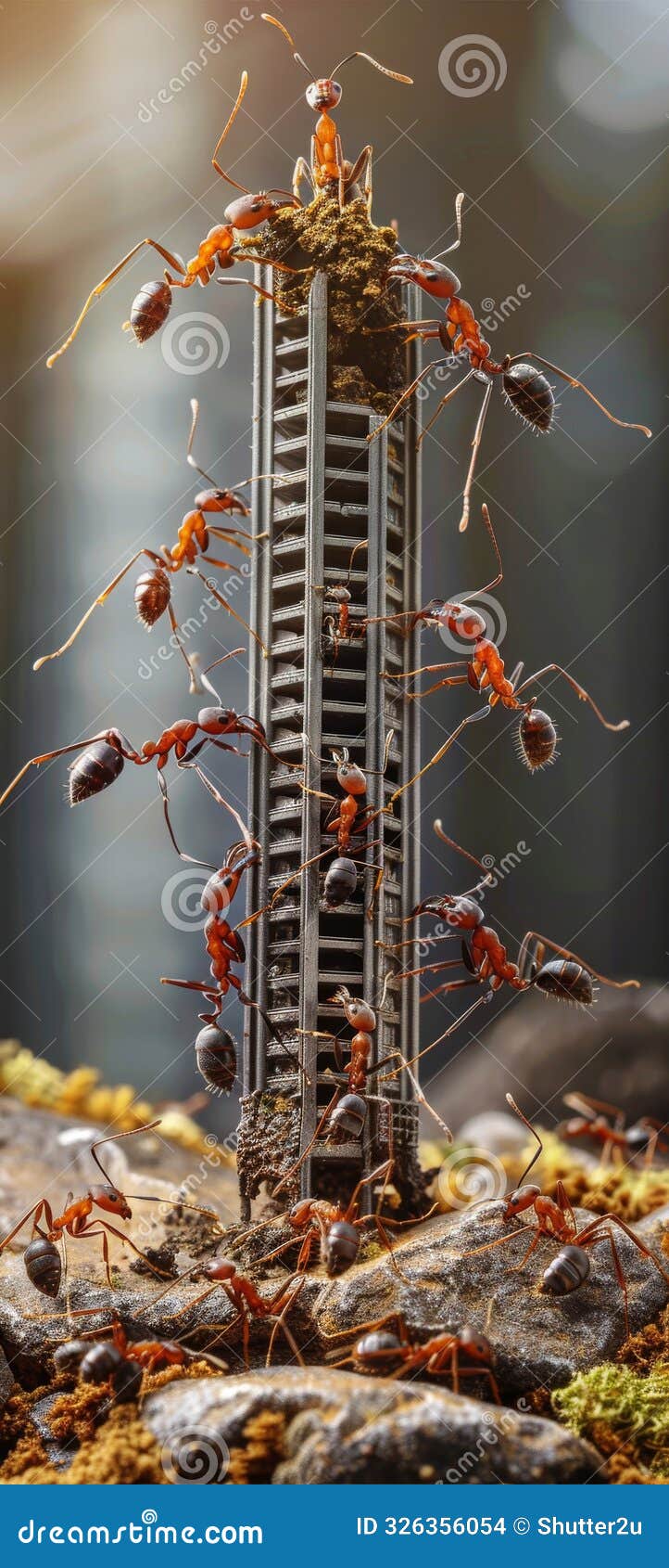 A Group of Ants Constructing a Miniature Skyscraper Demonstrating ...