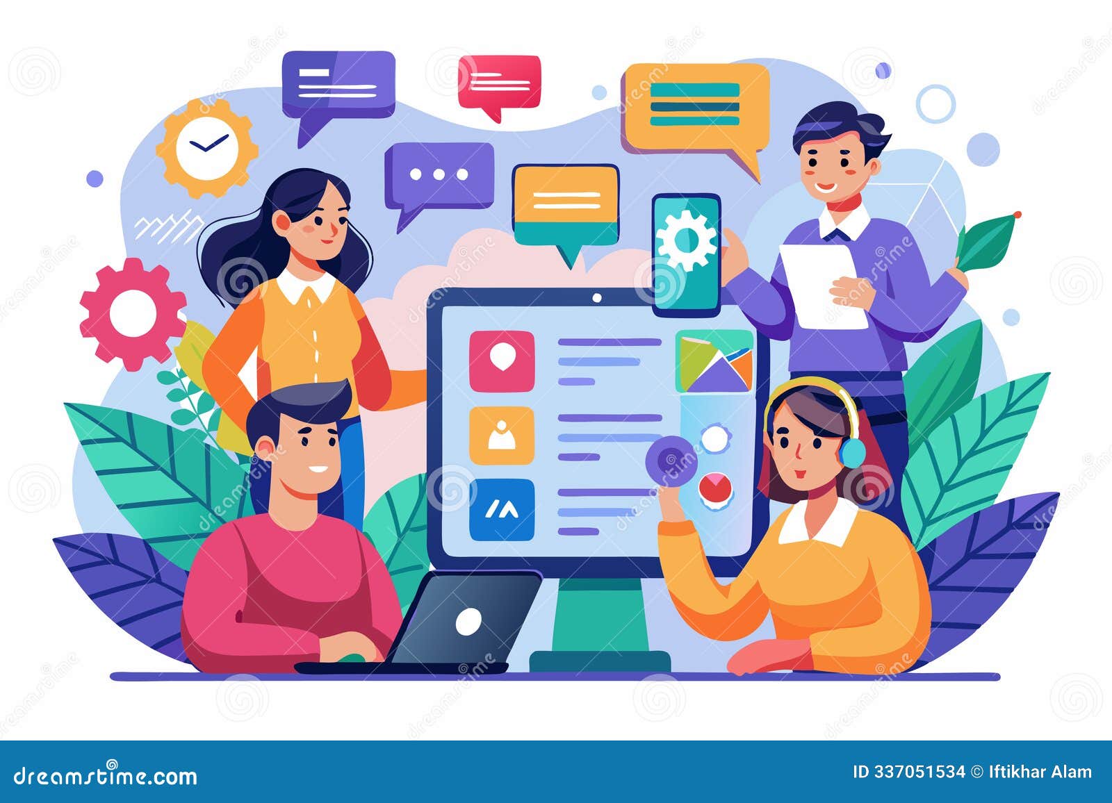 A Group of App Operators Engages in Teamwork while Using Technology ...