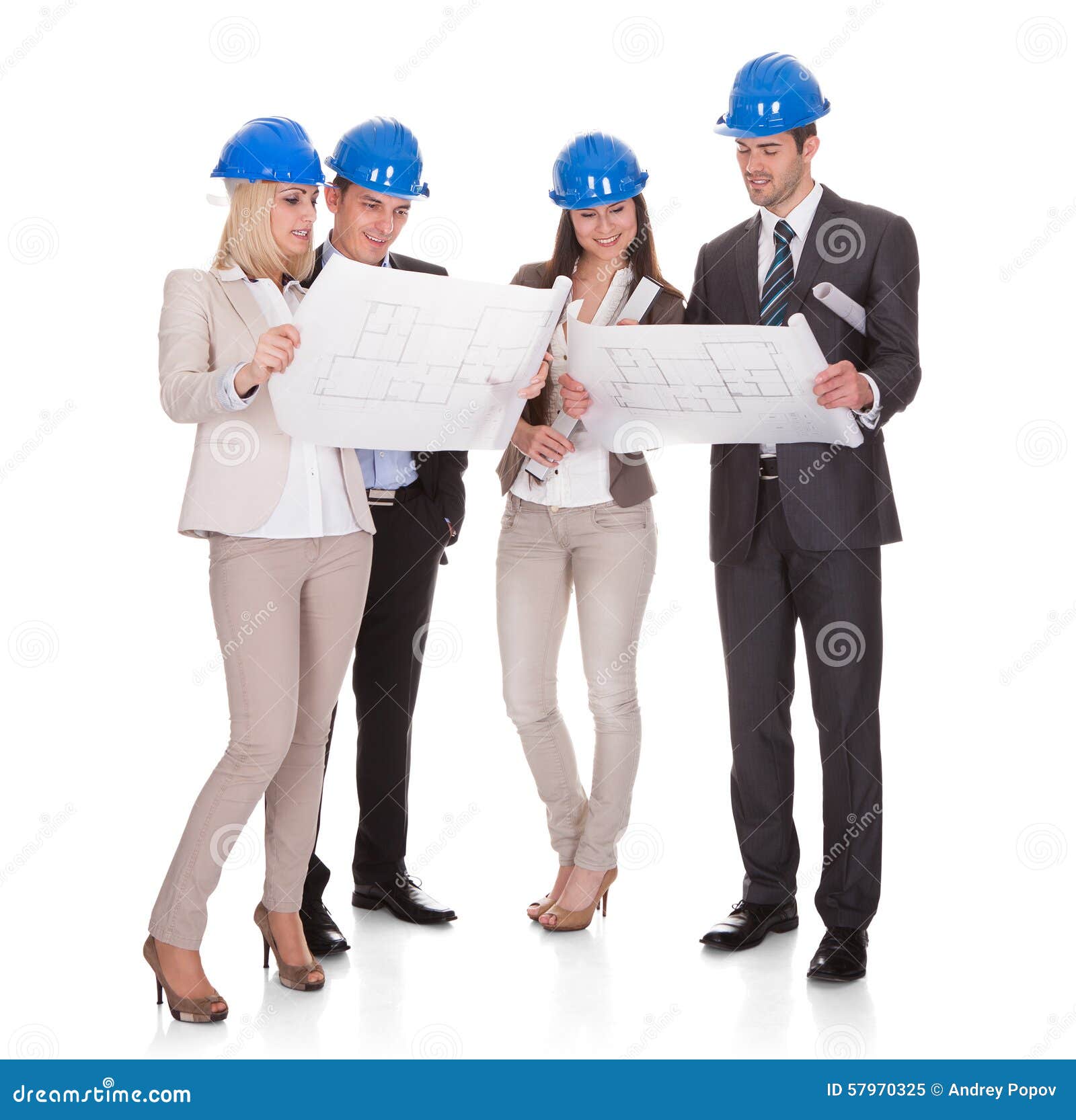 Group of Architect Discussing Stock Image - Image of engineering ...