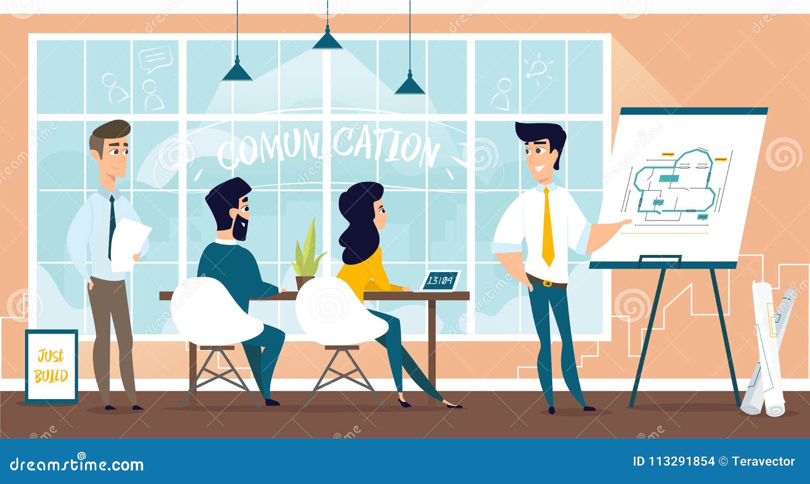 Group of Architect Engineering Plan of New House. Stock Vector ...