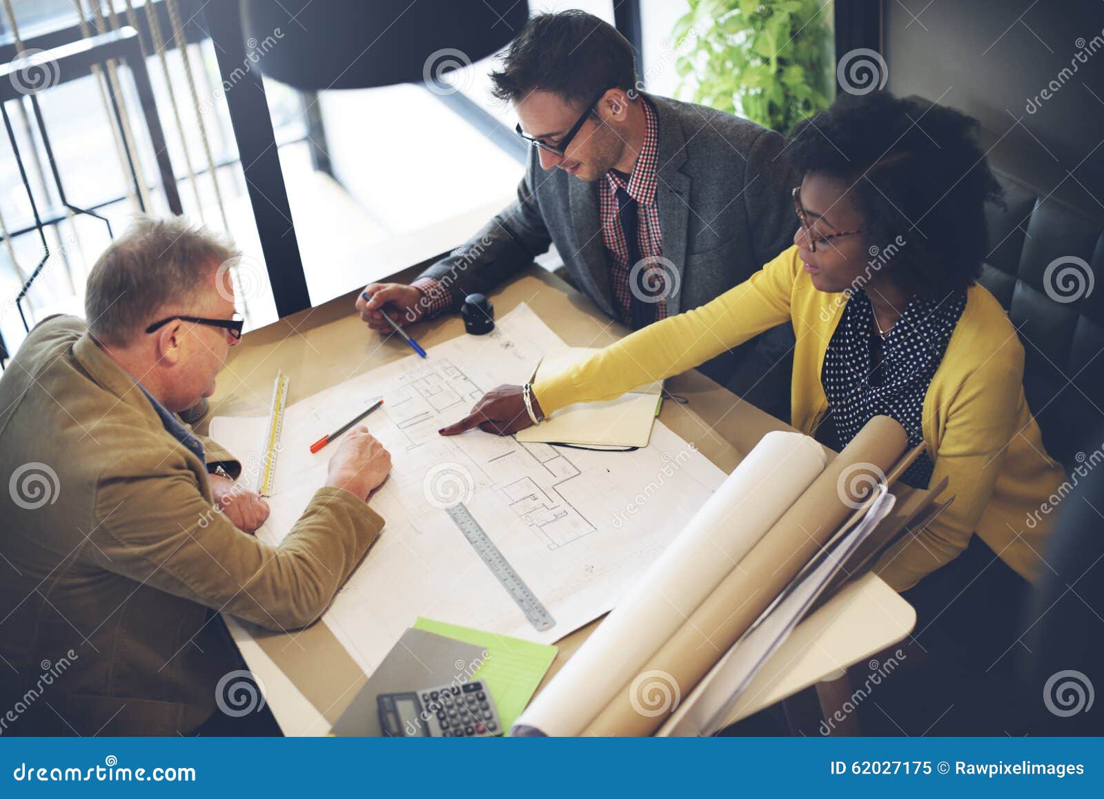 Group Architect Meeting Planning Blueprint Concept Stock Image - Image ...