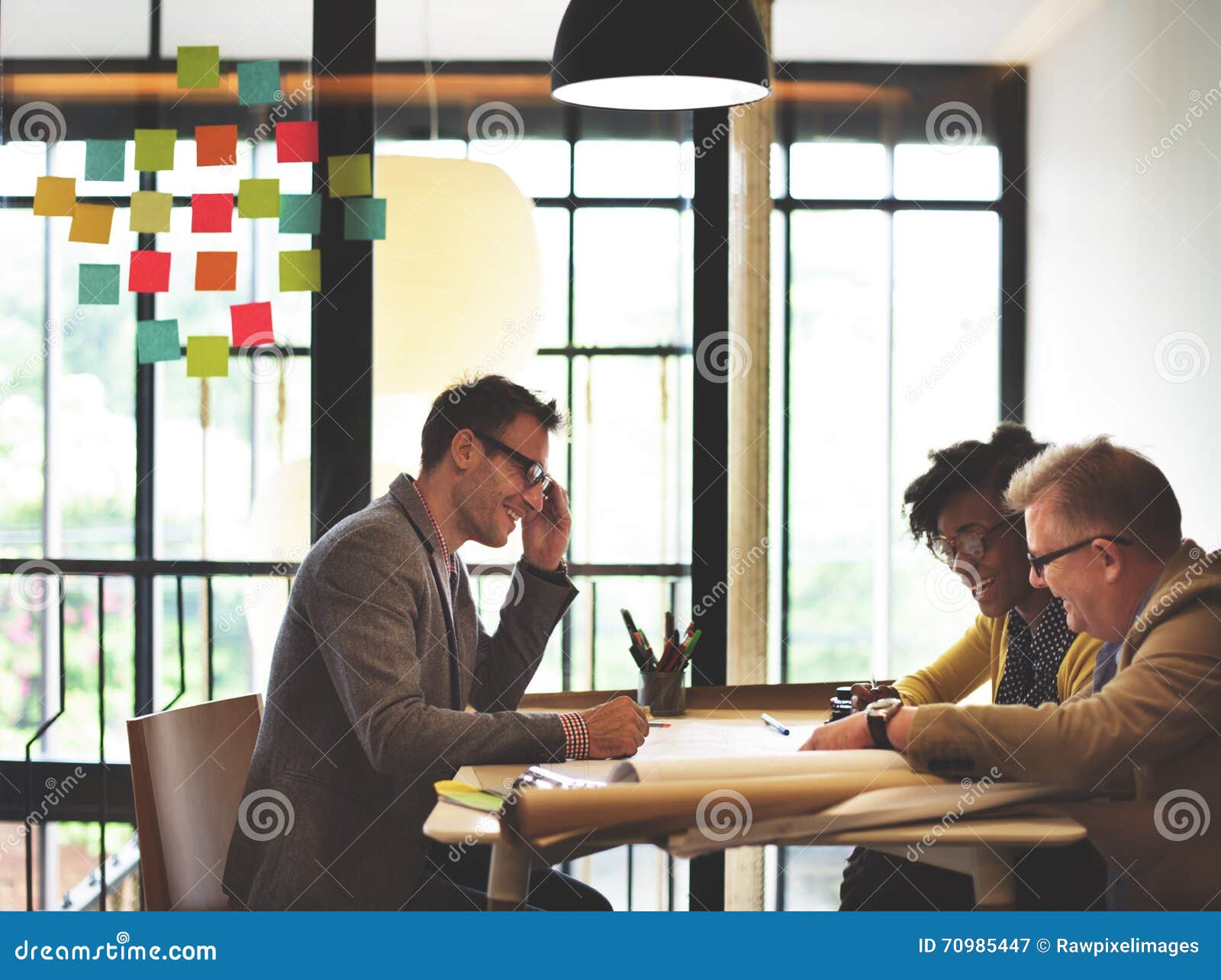 Group Architect Meeting Planning Blueprint Concept Stock Image - Image ...