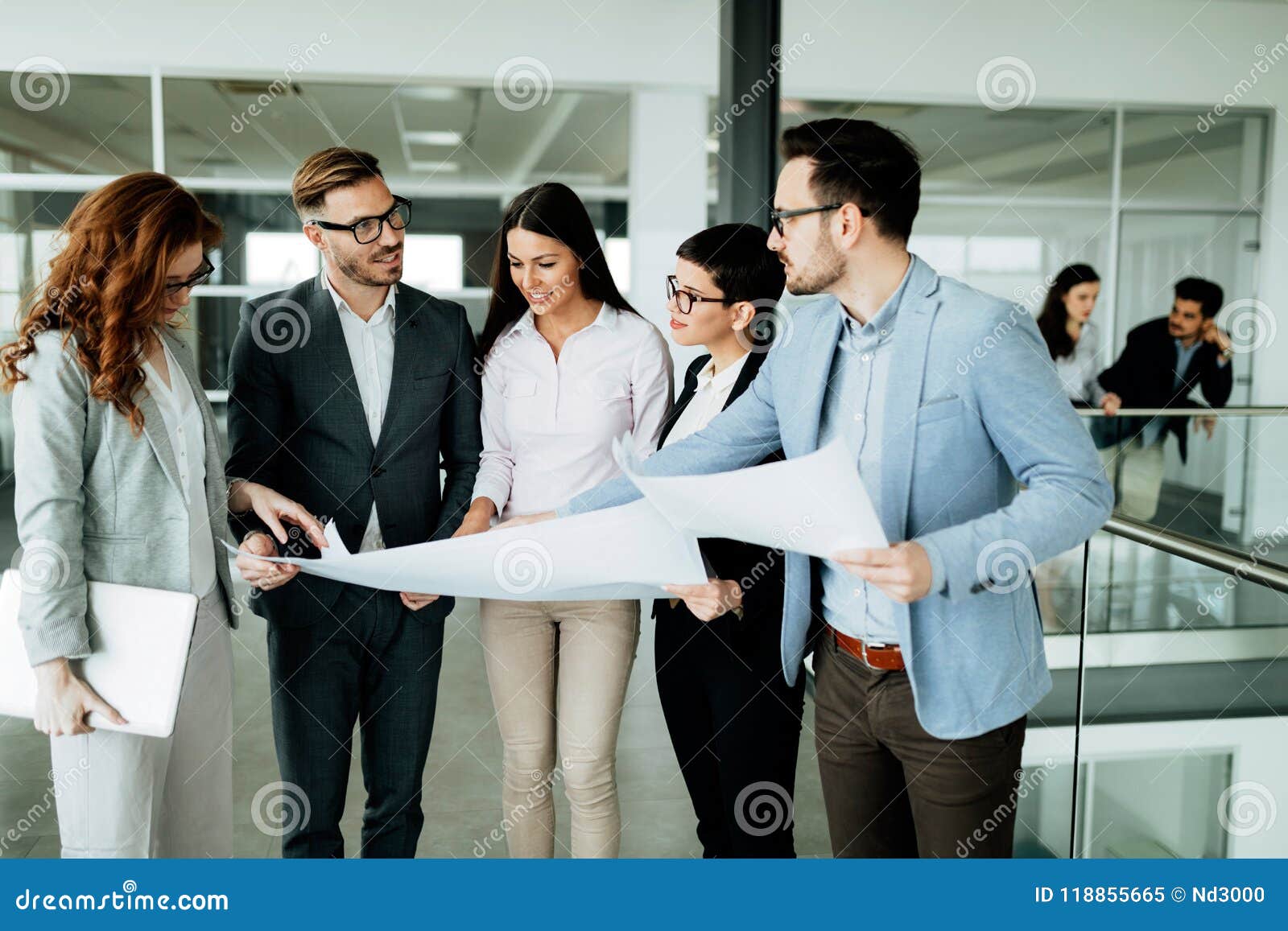 Group of Architects Working on Project Stock Image - Image of finance ...
