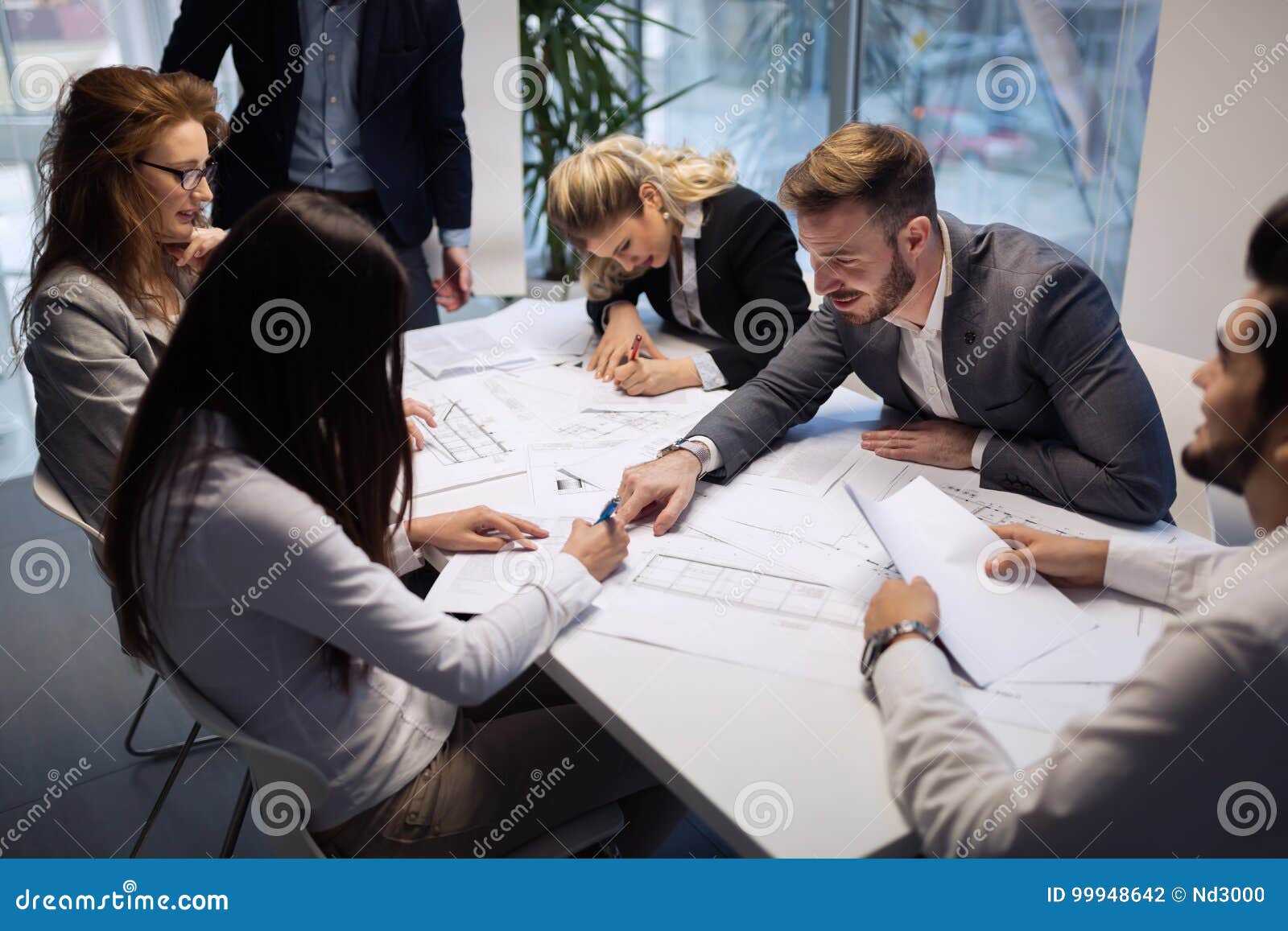 Group of Architects Working on Project Stock Photo - Image of finance ...