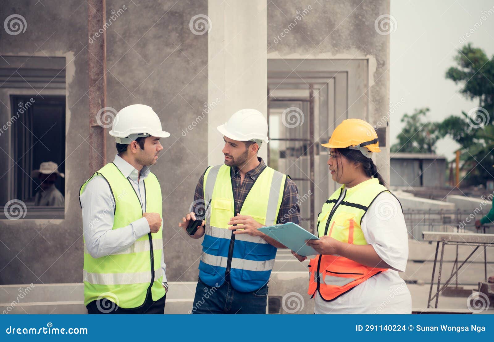 Group of Architects, Construction Foremen, and Construction Engineers ...