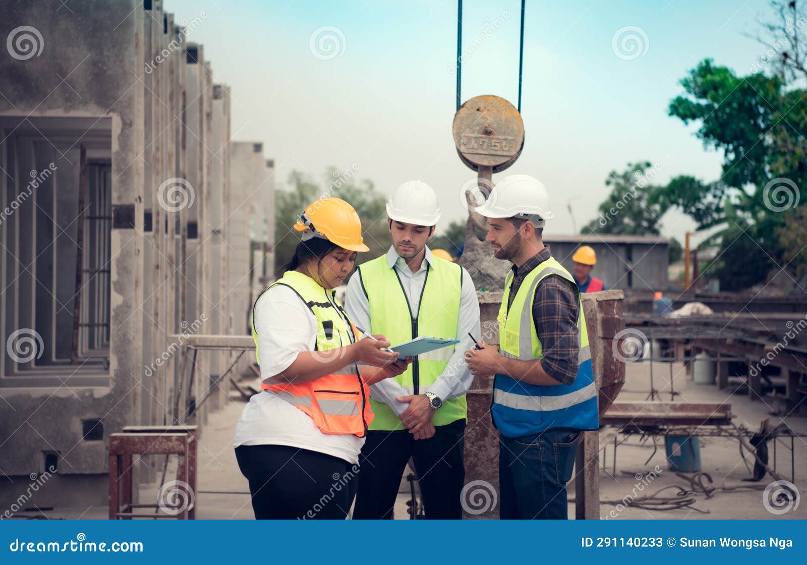 Group of Architects, Construction Foremen, and Construction Engineers ...