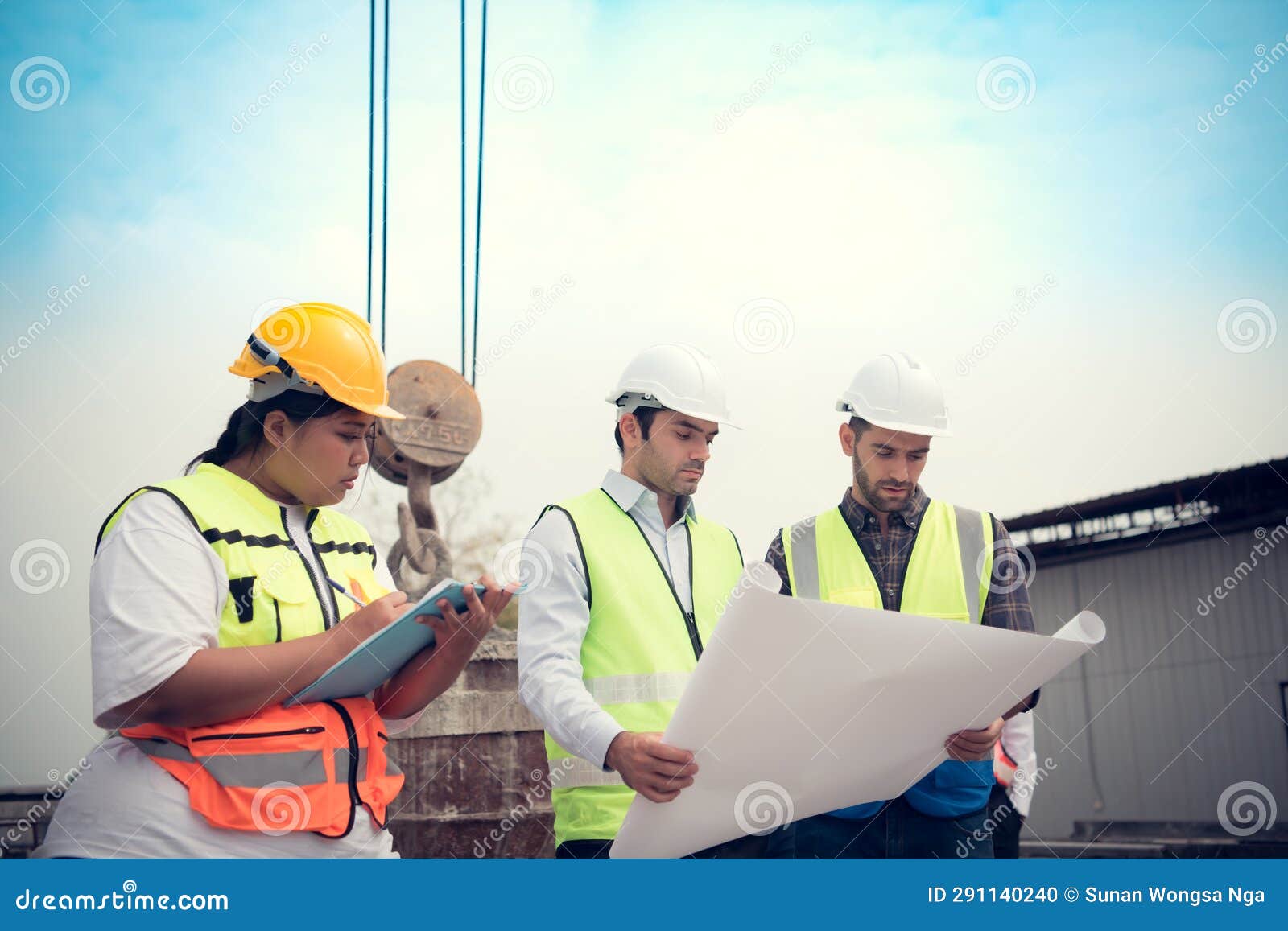 Group of Architects, Construction Foremen, and Construction Engineers ...