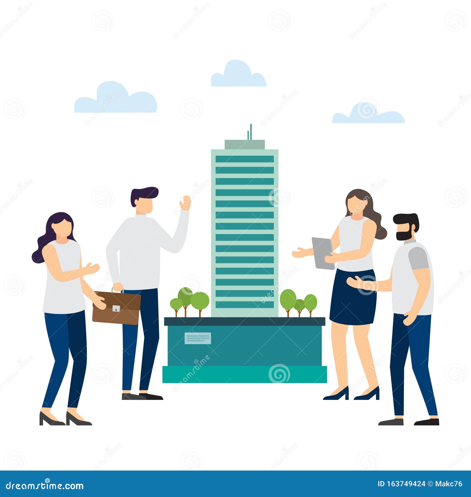 Group Architects Create And Engineering Project Of City. Team Work Of ...