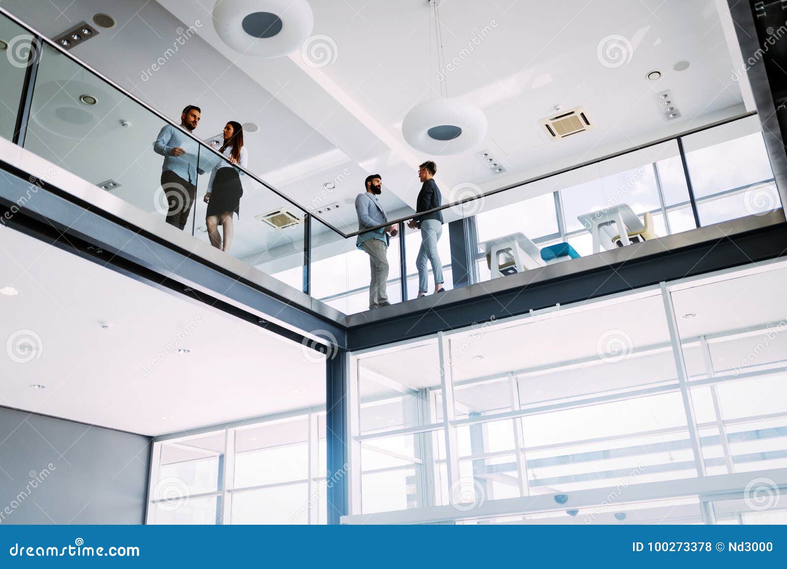 Group of Architects Having Discussion in Hall Stock Photo - Image of ...