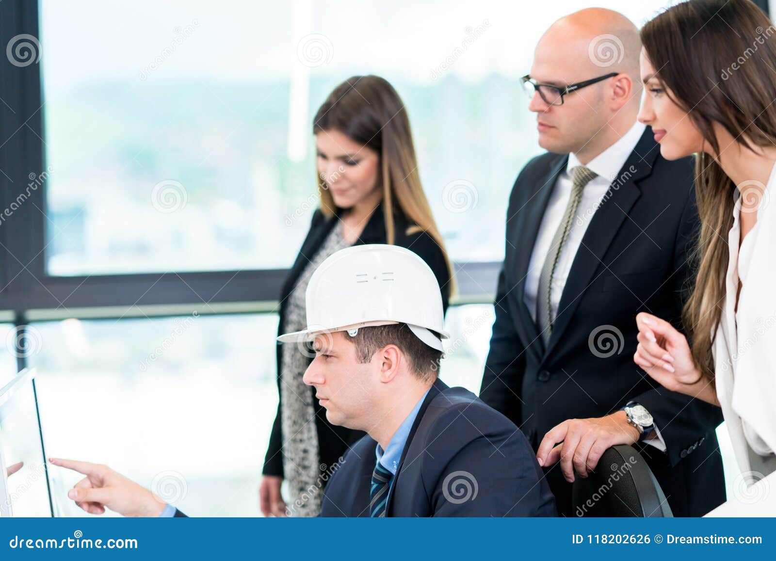 Group of Architects Having Meeting. Solving Problems and Making Stock ...