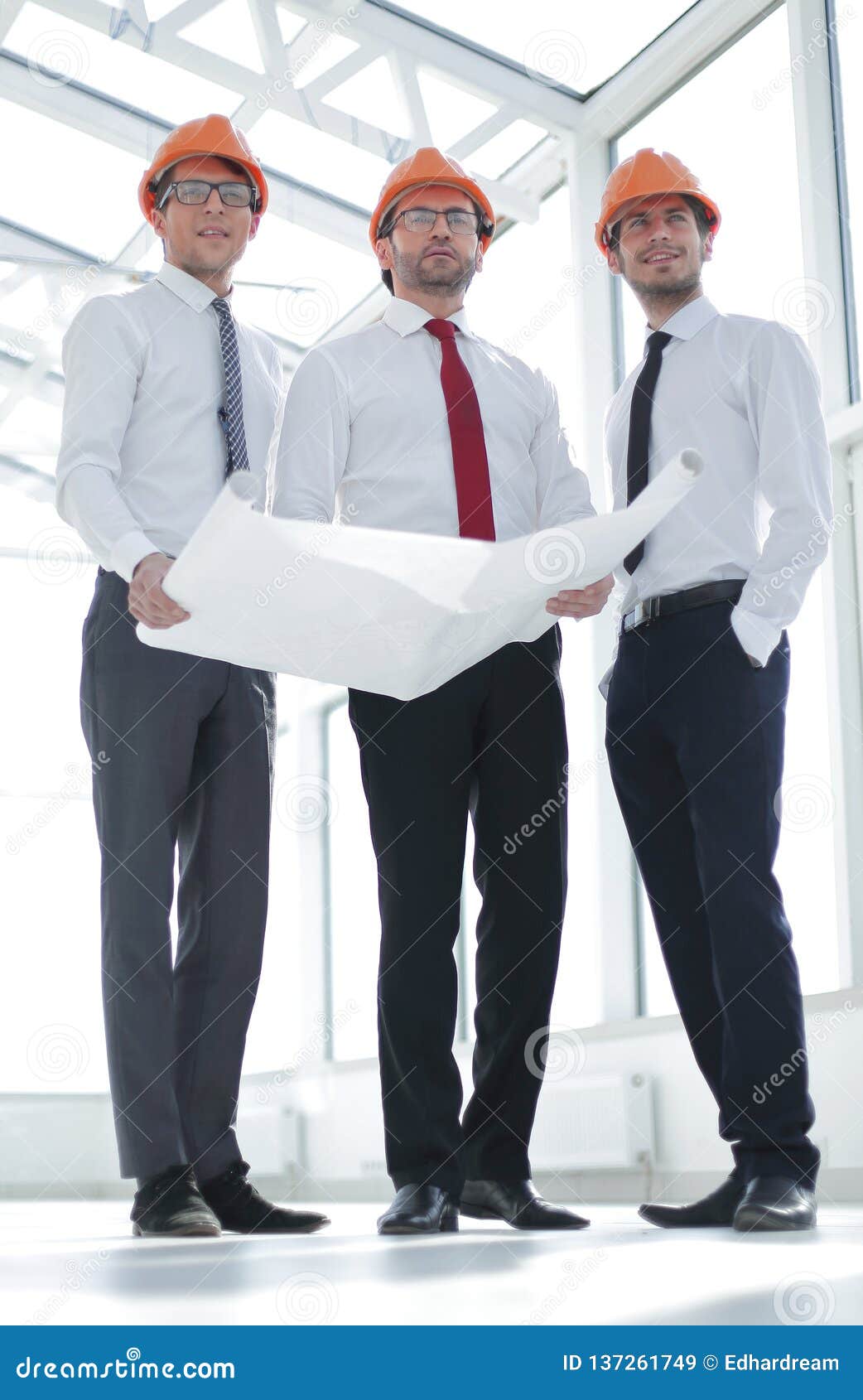 Group of Architects are Holding a New Building Project Stock Image ...