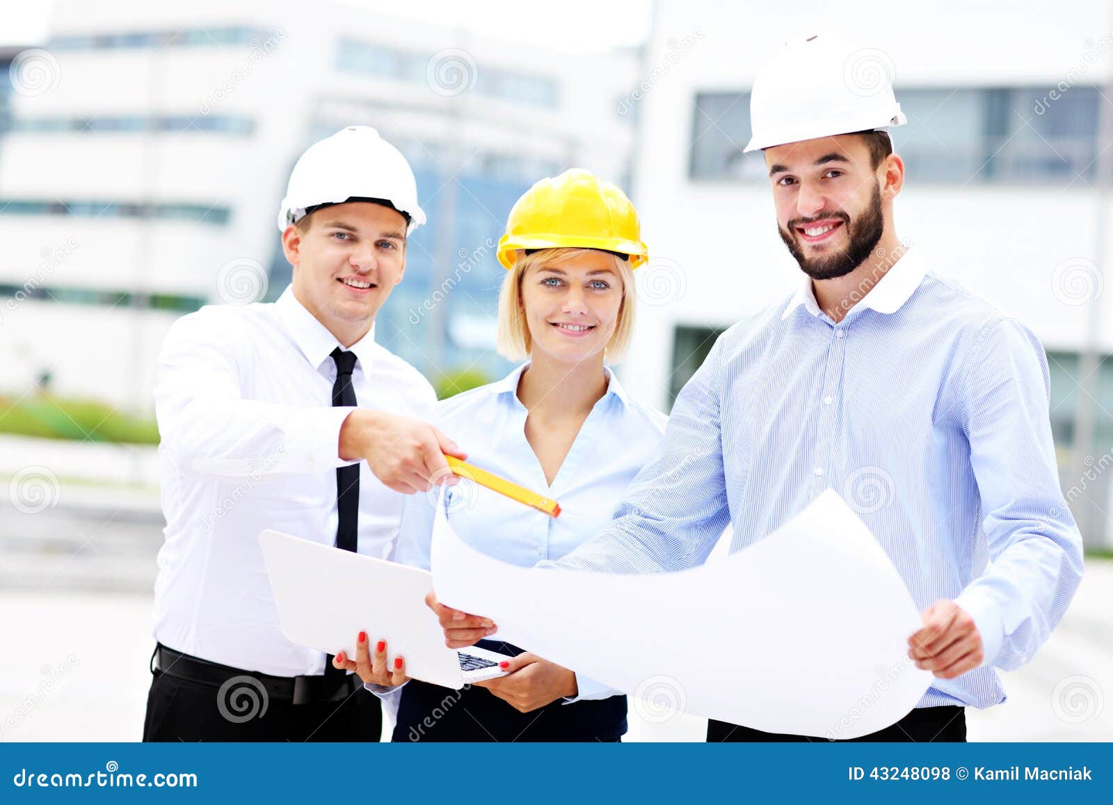 Group of Architects on Site Stock Photo - Image of engineer ...