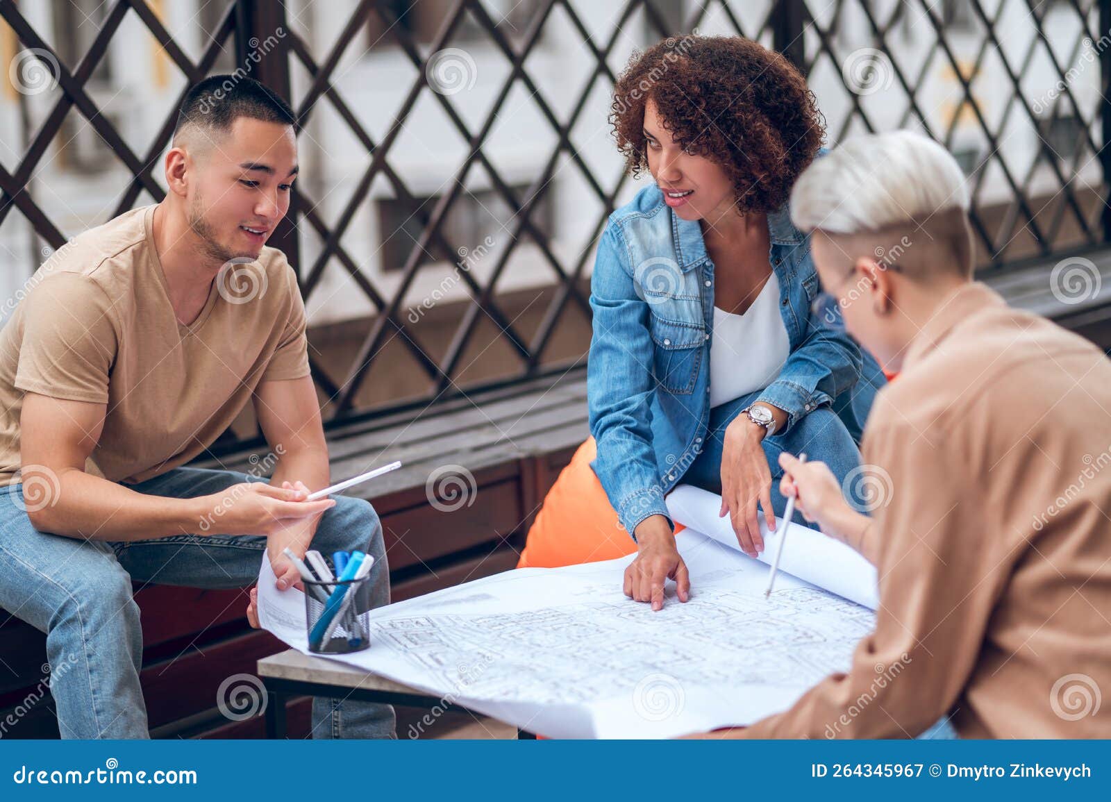 Group of Architects Working on a Building Project Stock Image - Image ...