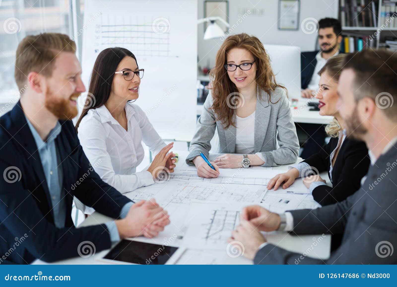 Group of Architects Working on Business Meeting Stock Photo - Image of ...