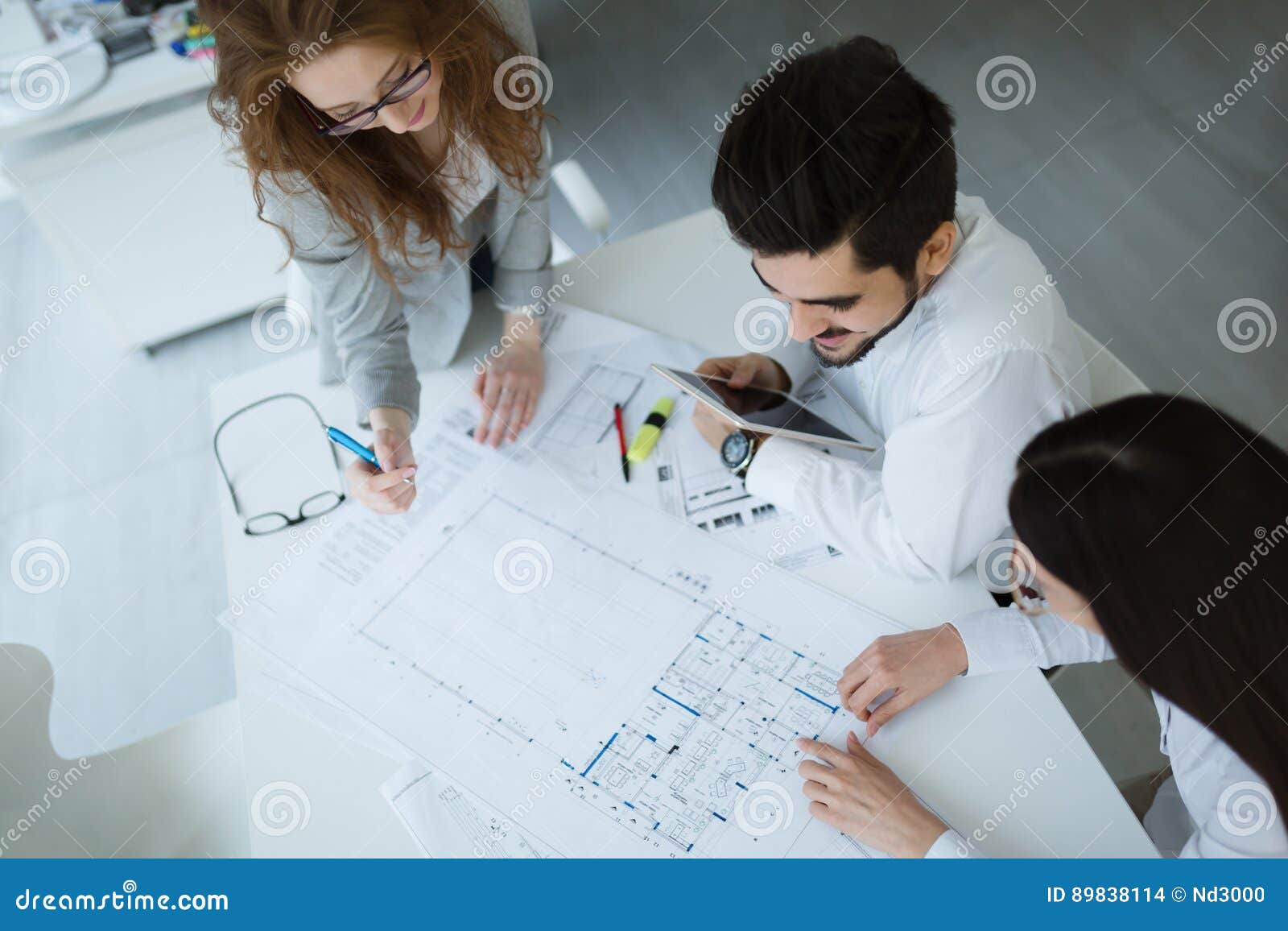 Group of Architects Working on Project Stock Photo - Image of designer ...