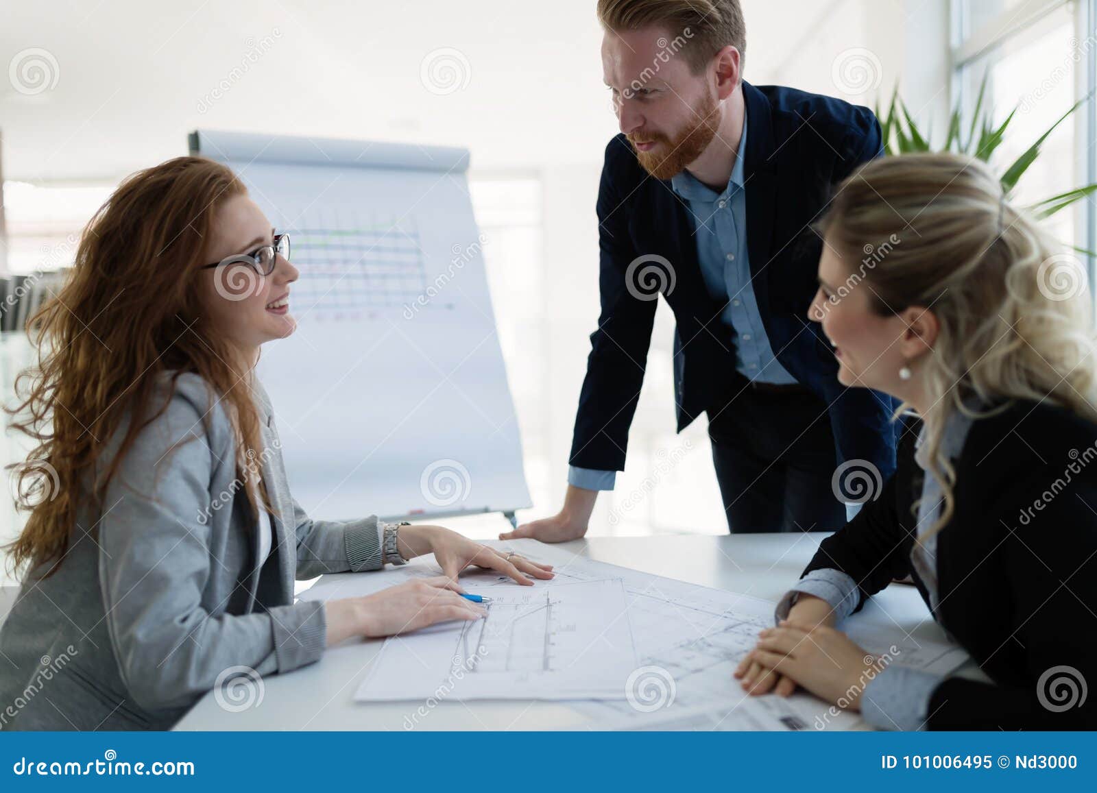 Group of Architects Working Together on Project Stock Image - Image of ...