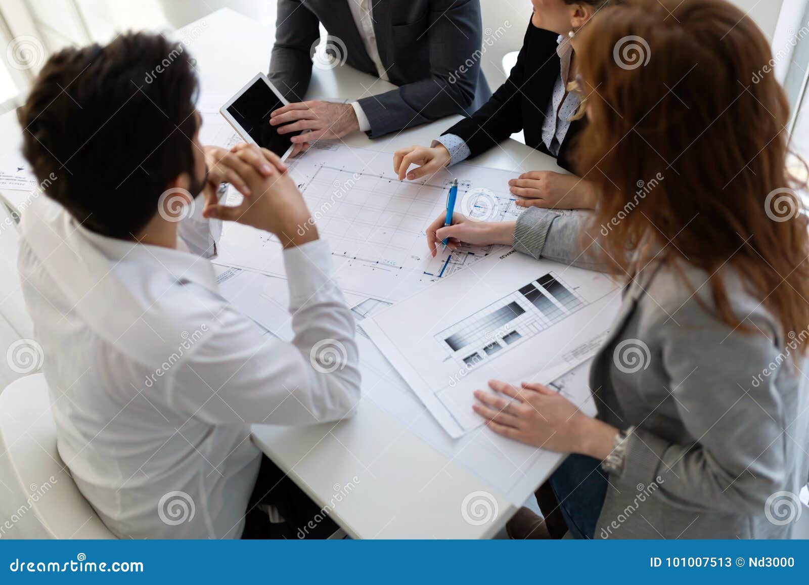 Group of Architects Working Together on Project Stock Image - Image of ...