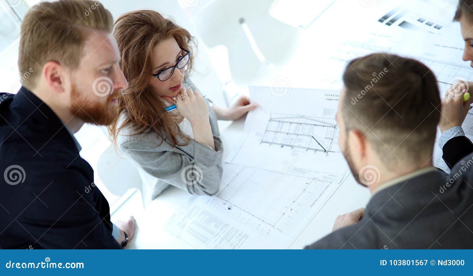 Group of Architects Working Together on Project Stock Image - Image of ...