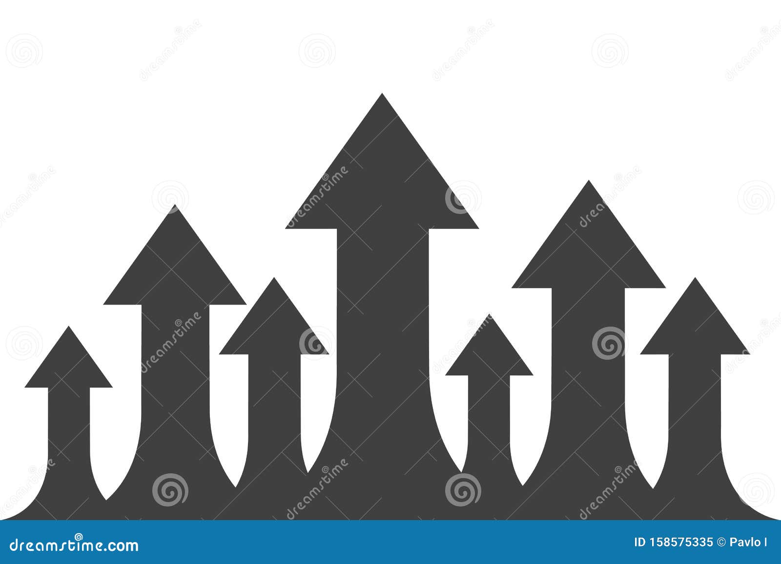 Group Of Arrows Forming A Raising Graph Over Blue Background, Teamlead ...