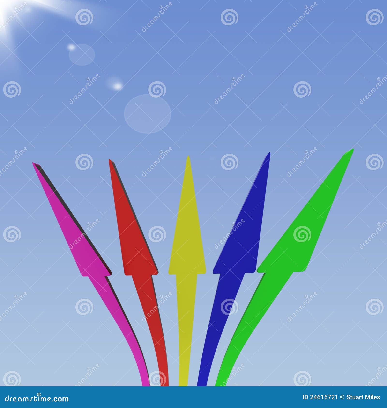 Group of Arrows Pointing Up To the Sky Showing Progress or Improvement ...