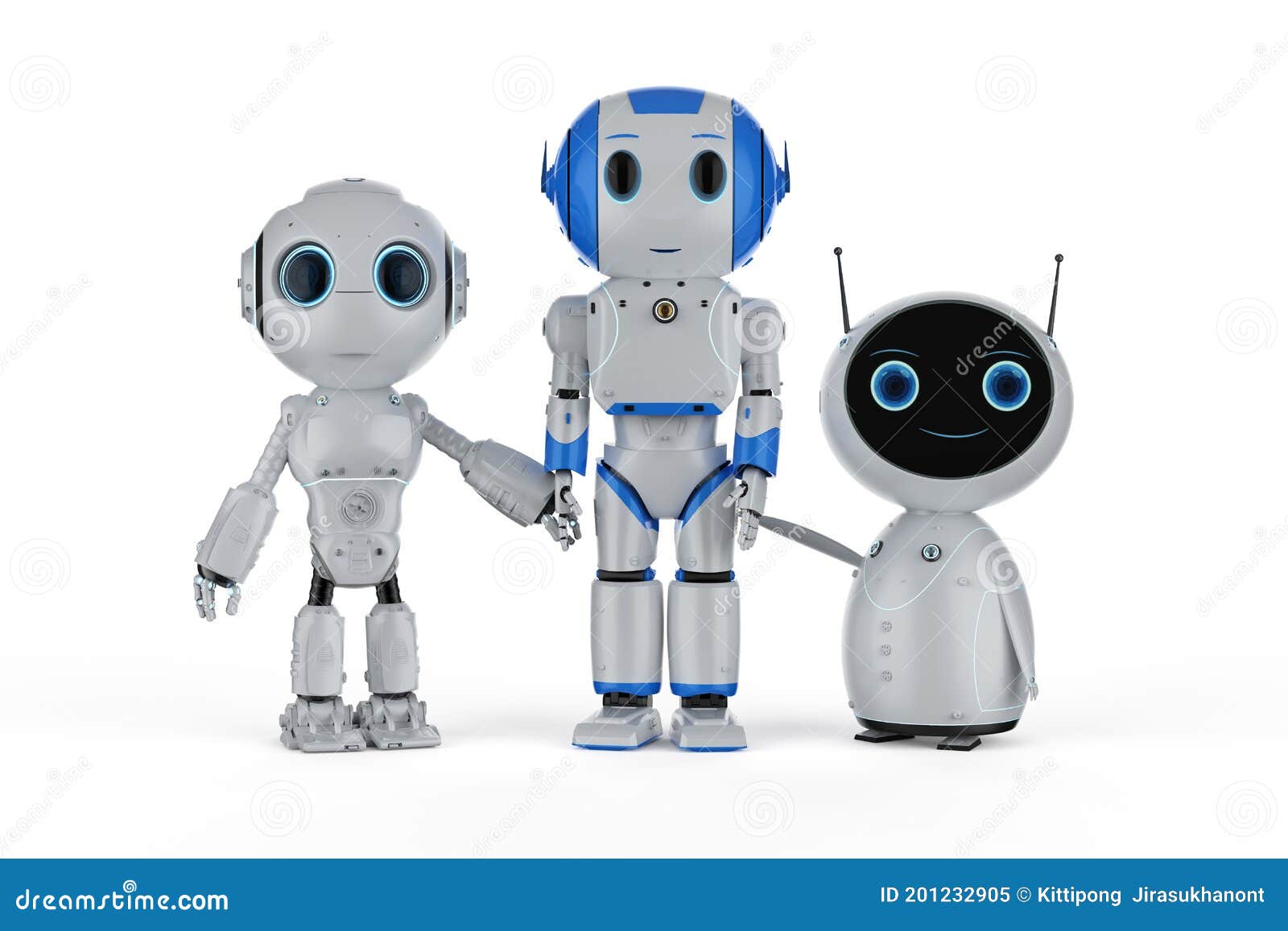 Group of Artificial Intelligence Robots Stock Illustration ...