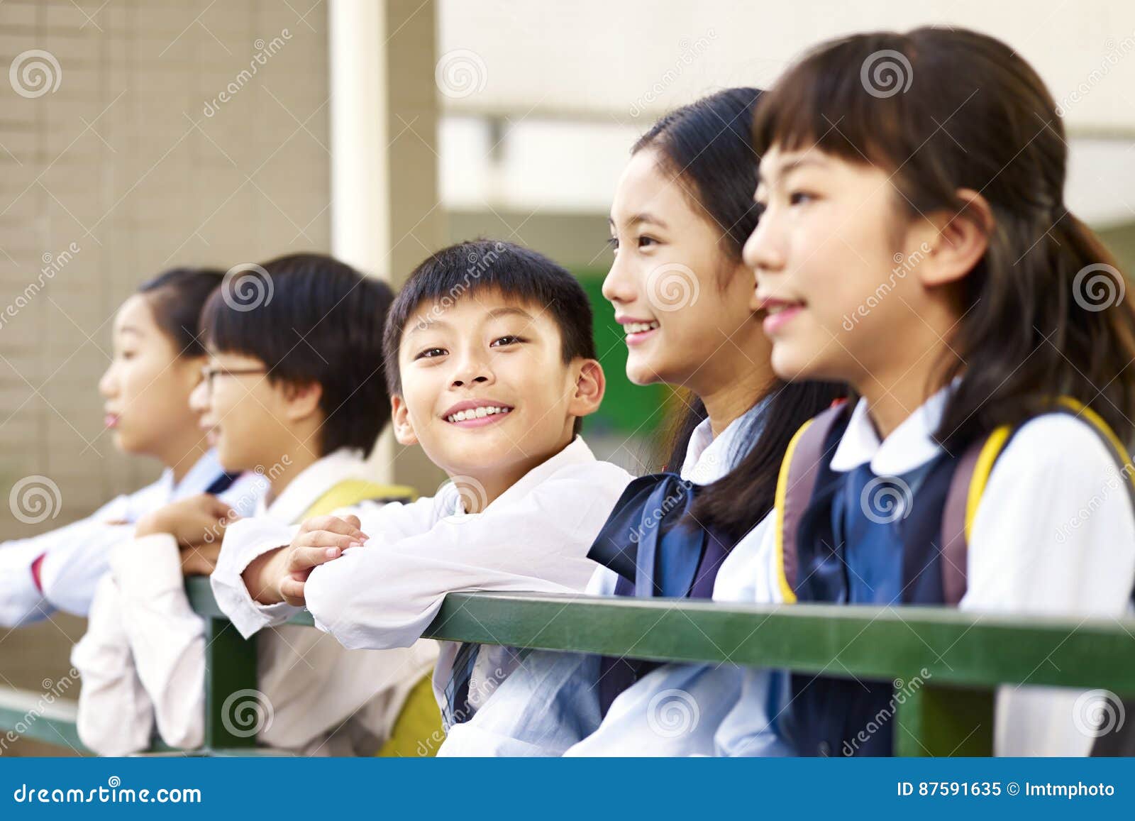 Group of Asian Elementary Schoolchildren Stock Image - Image of chinese ...