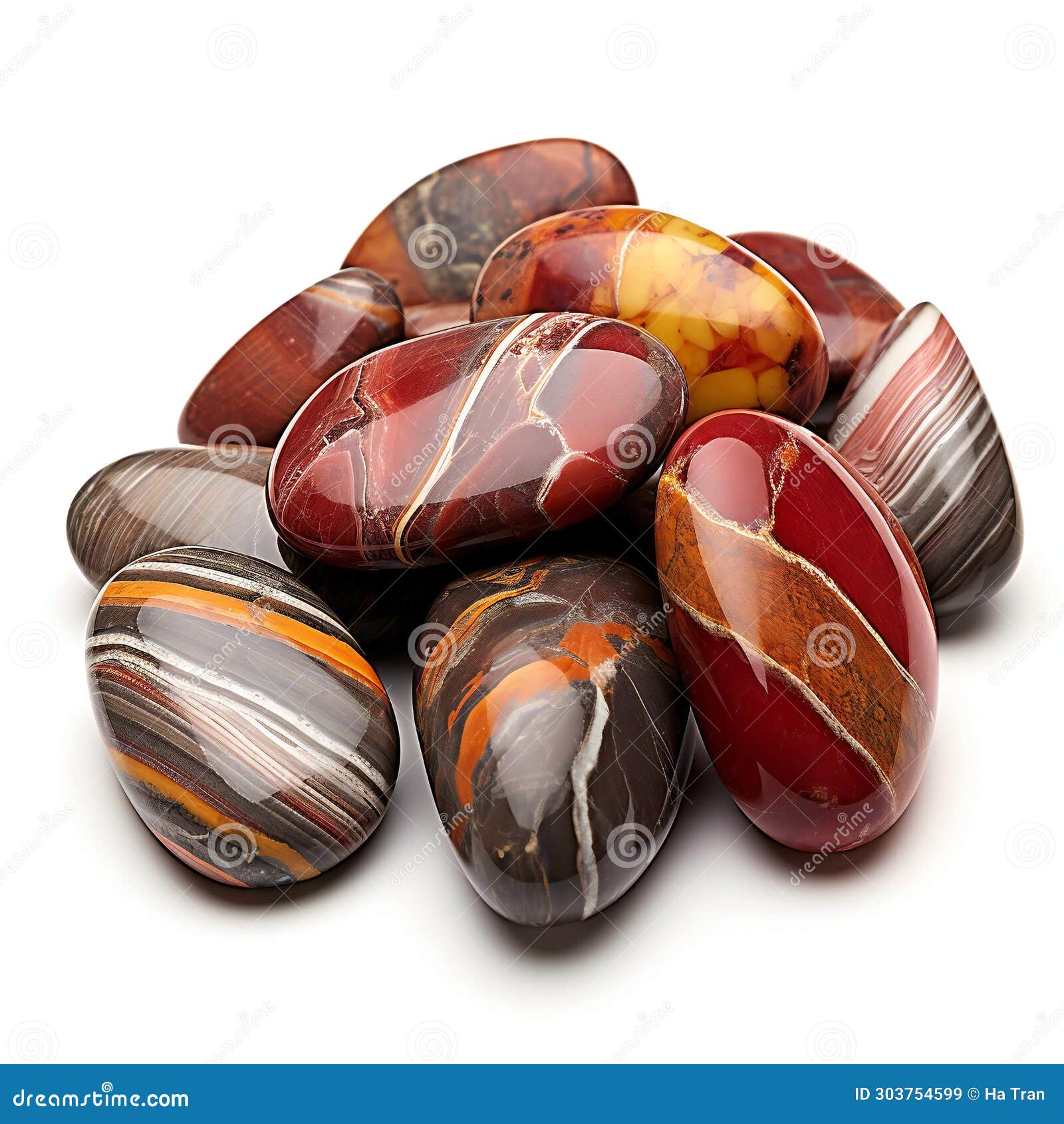 Group of Assorted Agate Gem Stones Isolated on White Background Cutout ...
