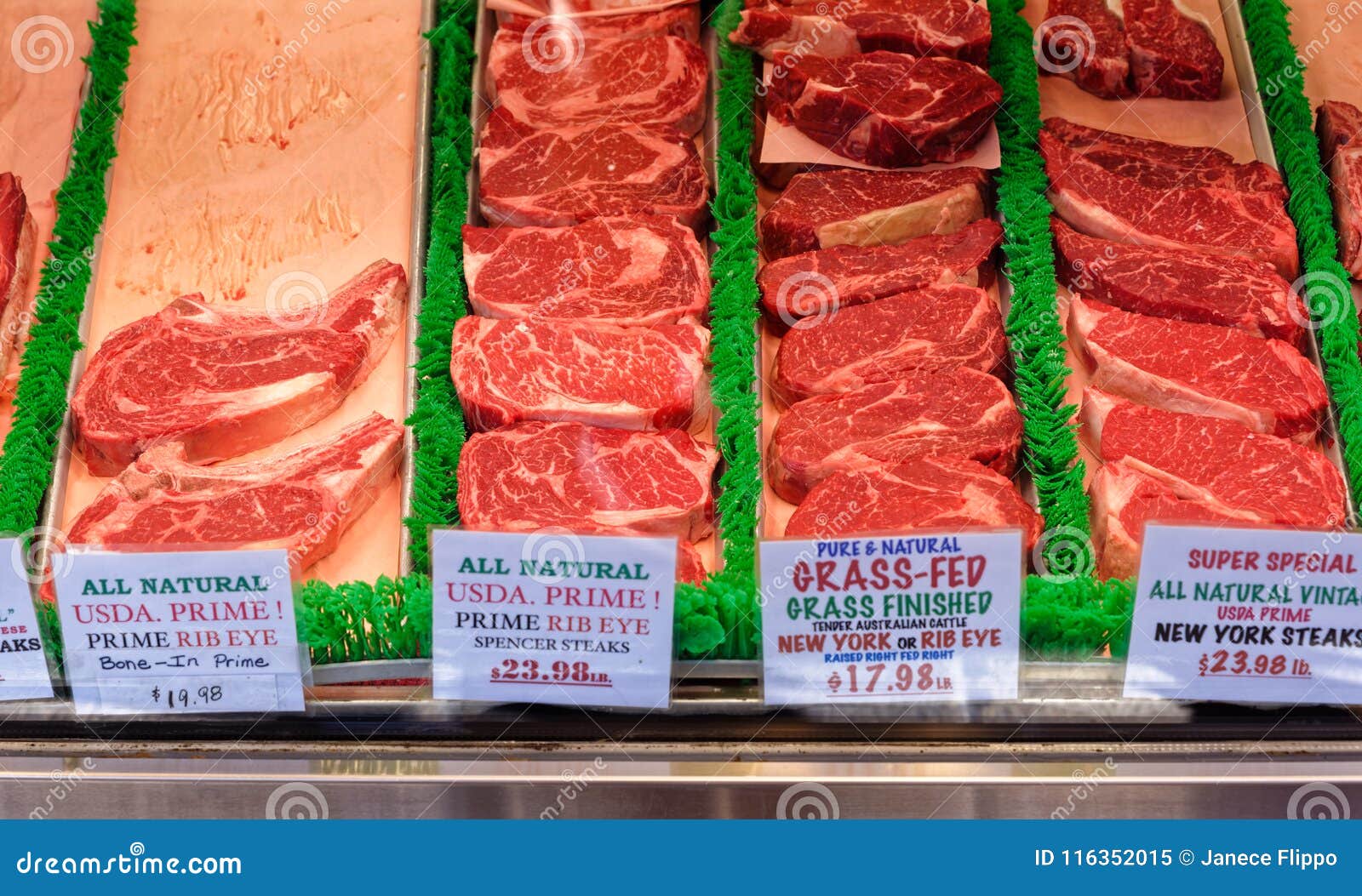 Beef Steaks at a market stock image. Image of food, roast - 116352015