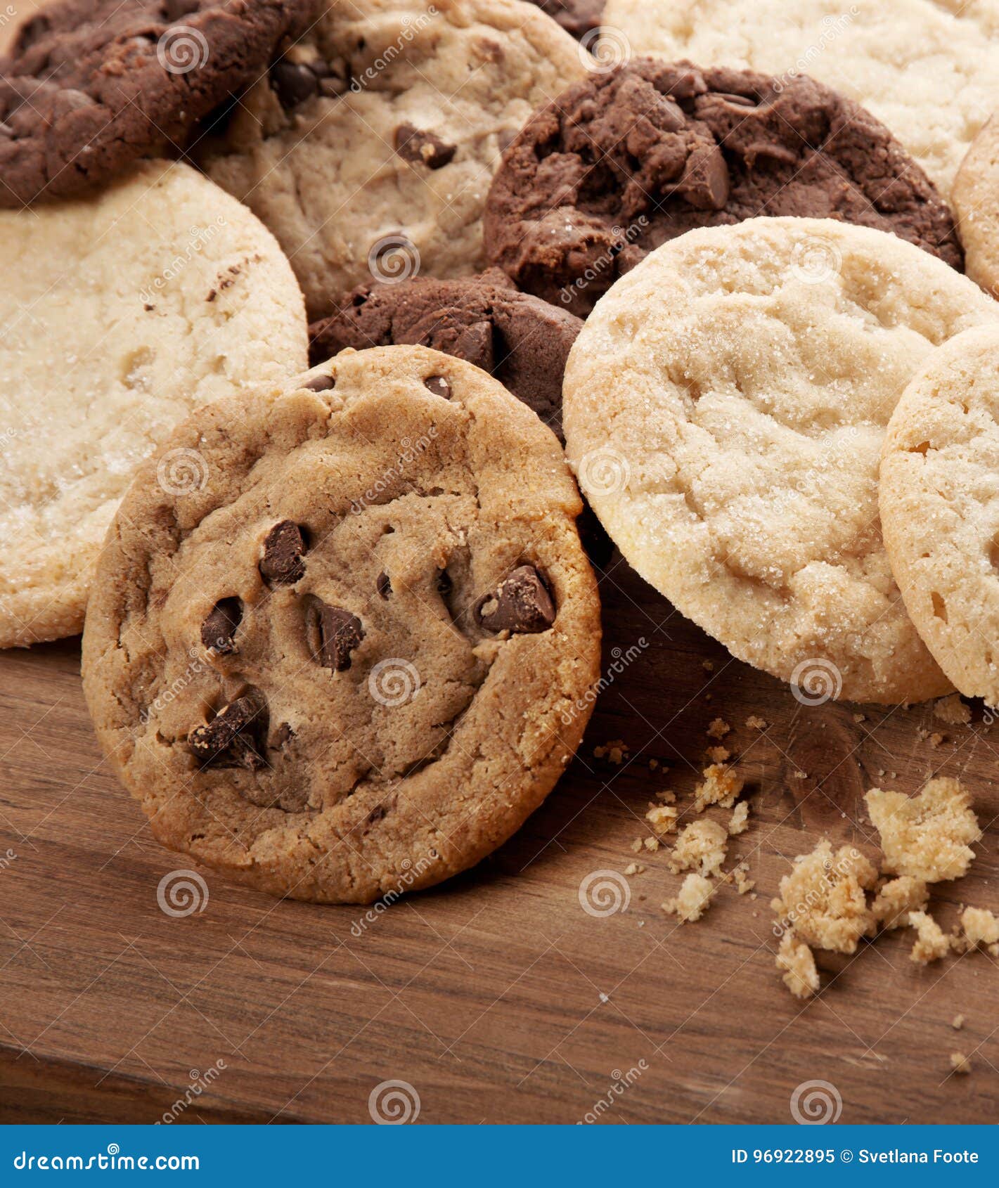 Group of assorted cookies. stock image. Image of dessert - 96922895