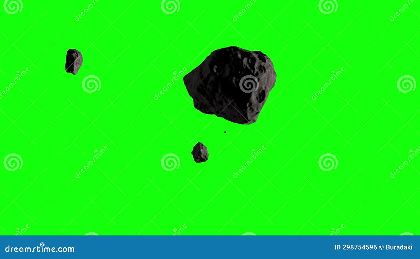 Asteroids on a Green Screen. Stock Footage - Video of field, alpha ...