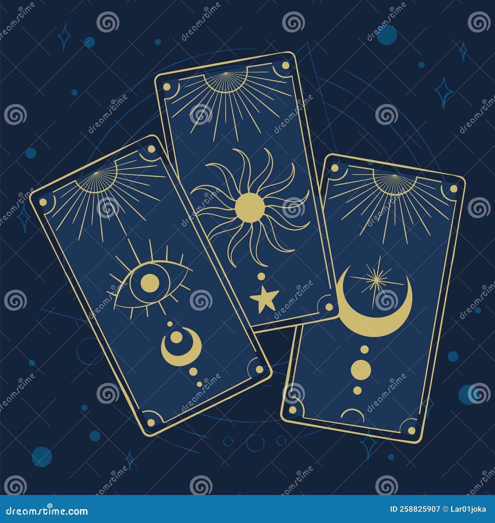 Group of Astrology Cards Esoterism Icon Vector Stock Vector ...