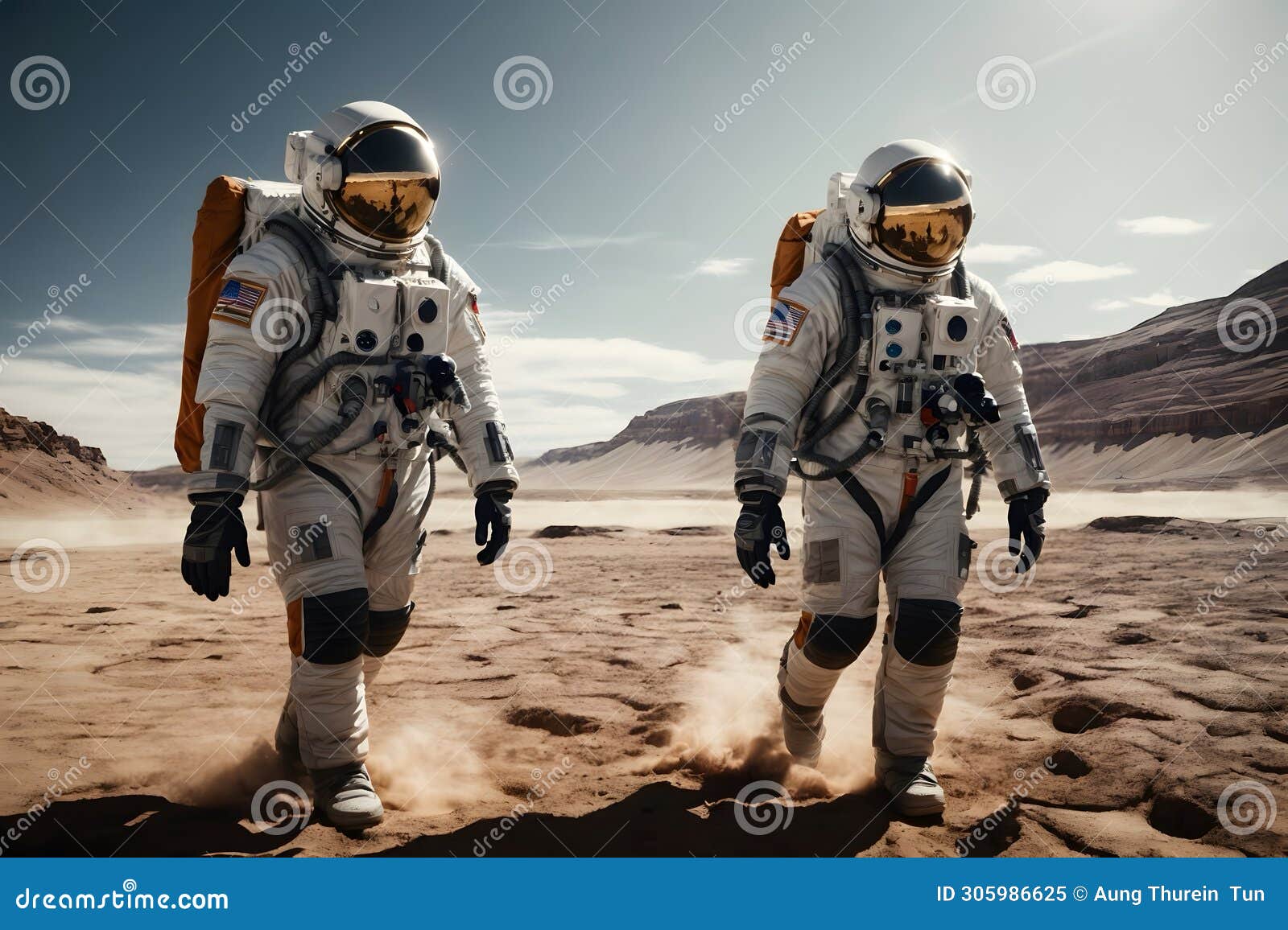 A Group of Astronauts Walking on a Planet Stock Image - Image of alien ...