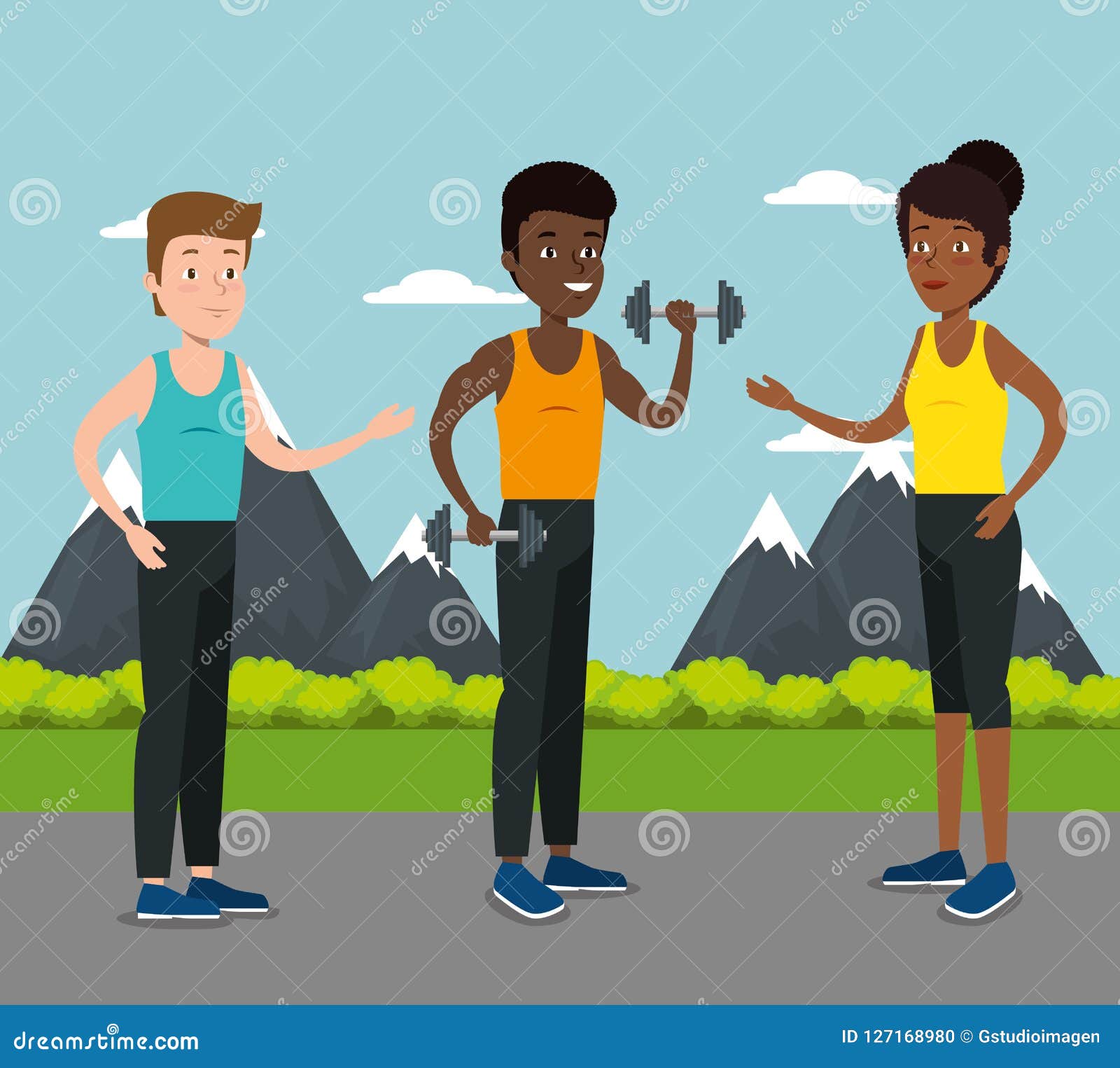 Group of Athletes Practicing Sport Stock Vector - Illustration of ...