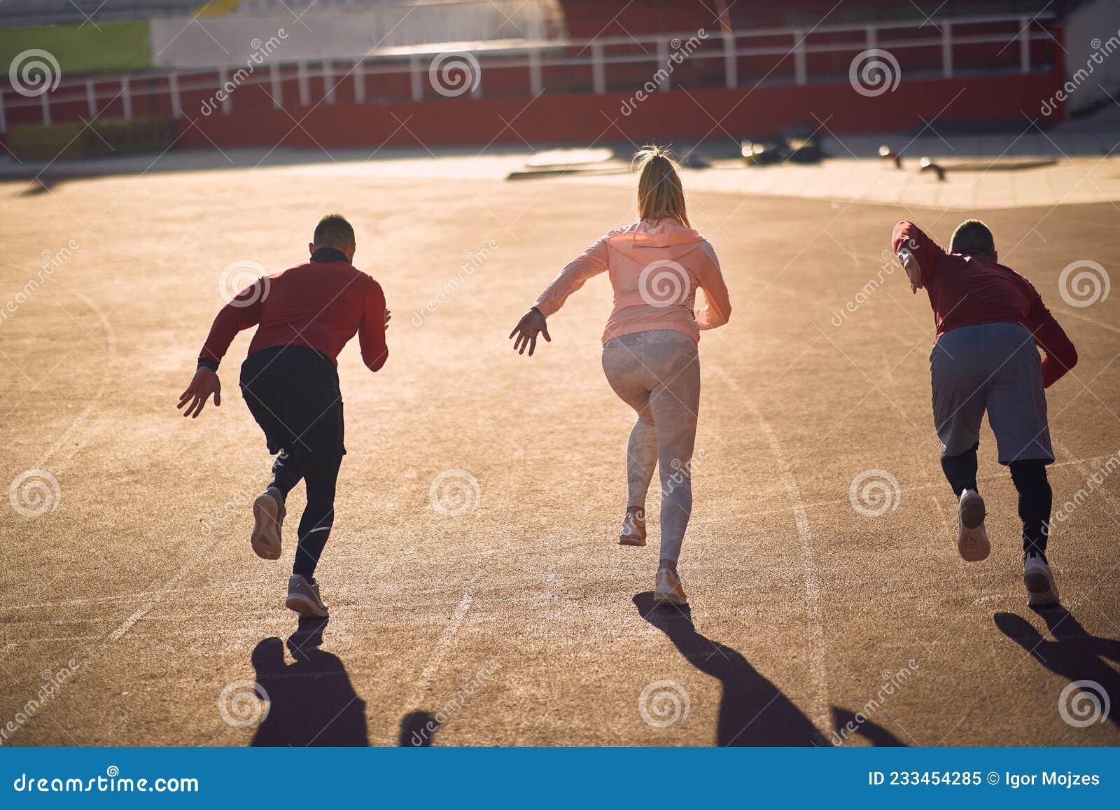Group of Athletes Training Together Stock Image - Image of female ...