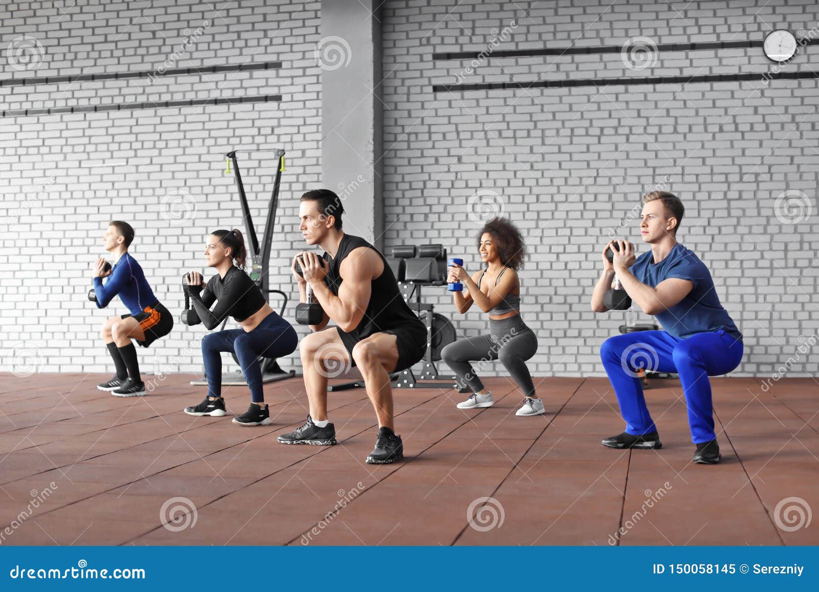 Group of Athletes Working Out in Gym Stock Image - Image of health ...