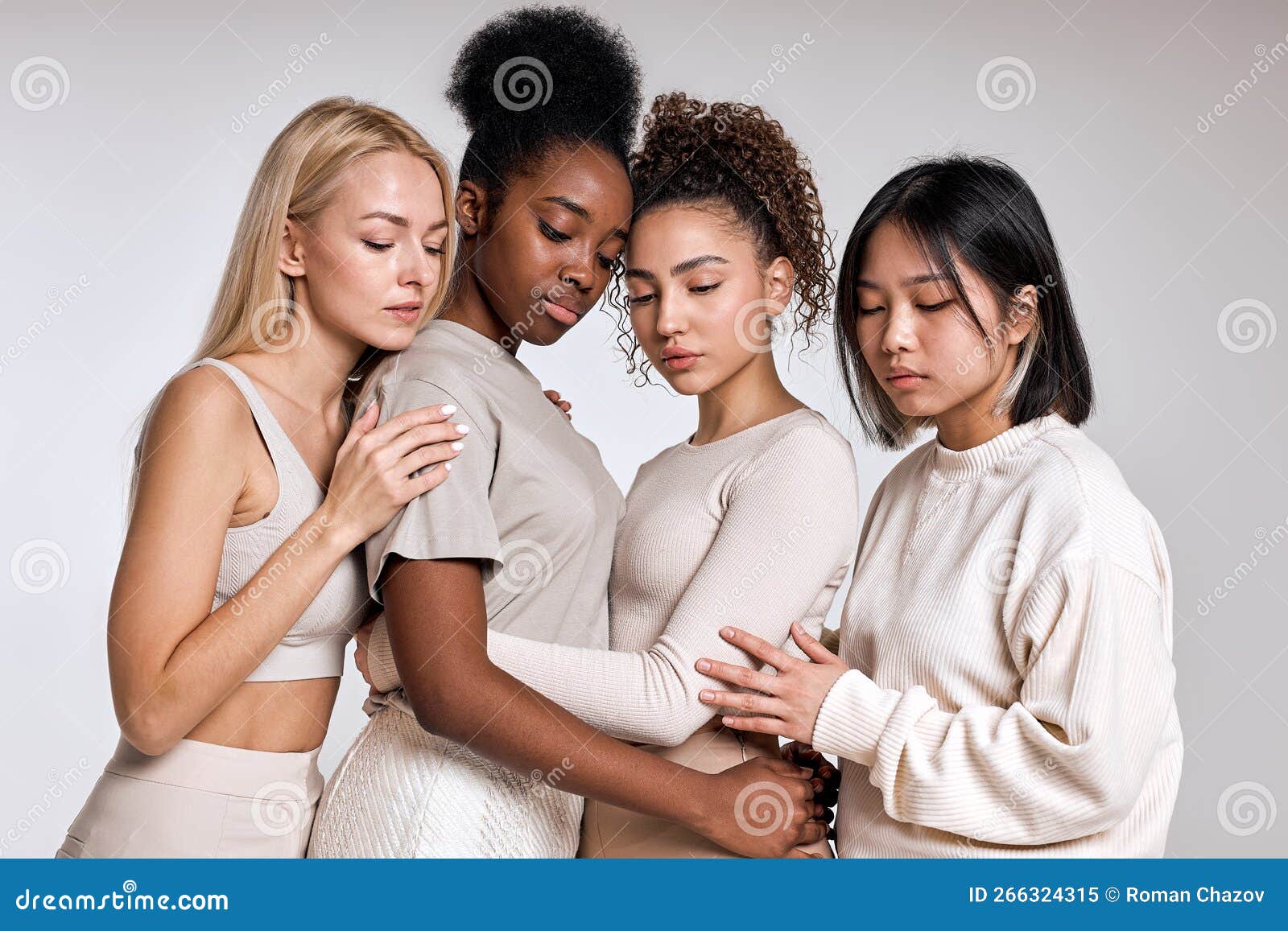 Group of Attractive Multiracial Young Models with Different Ethnicity ...