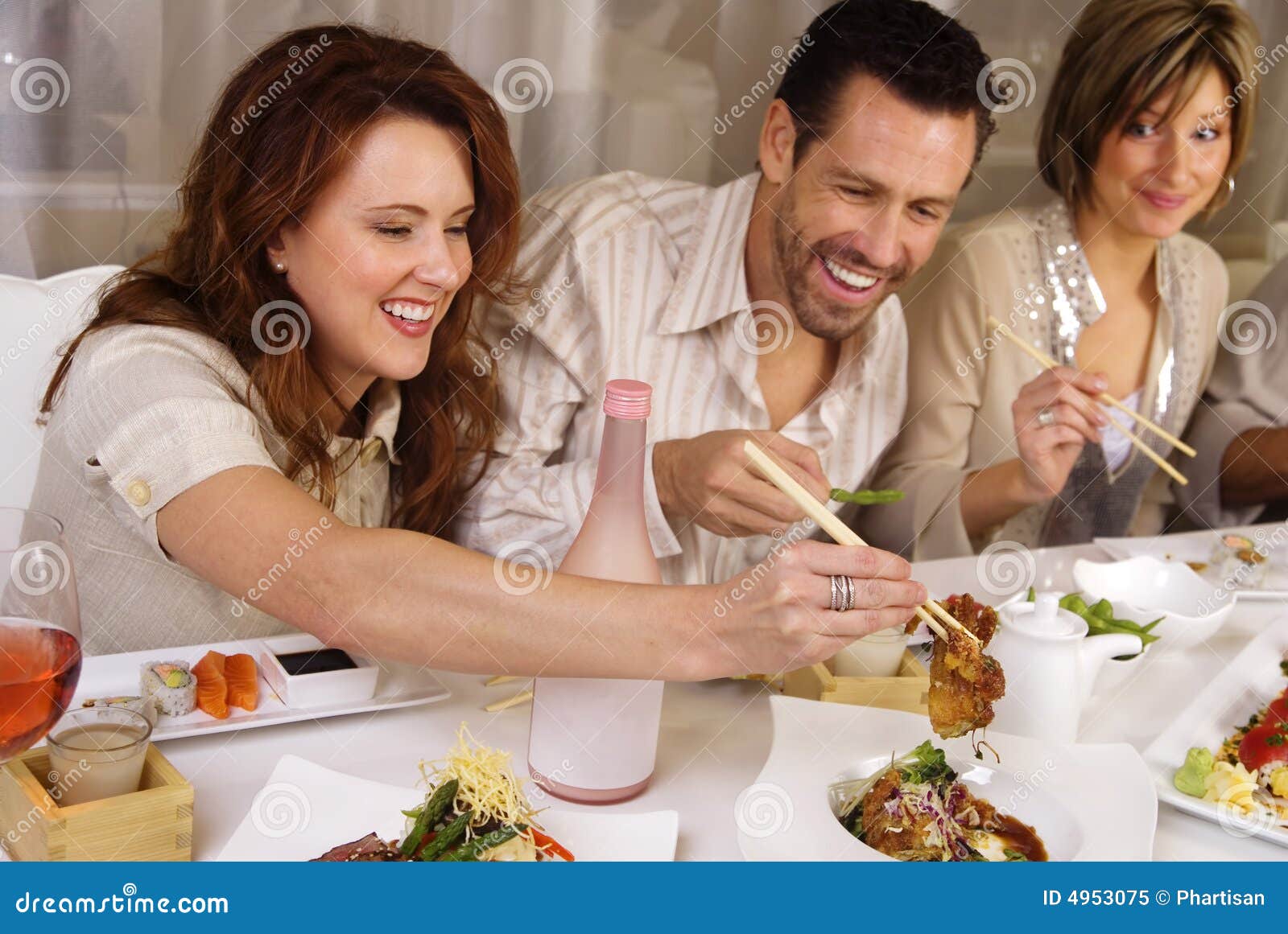 Group of Attractive People Eating and Socializing Stock Image - Image ...