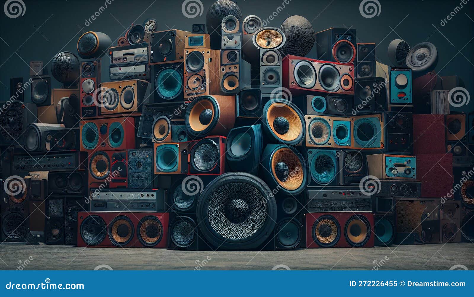 Group of Audio Speakers. Generative Ai Stock Image - Image of ...