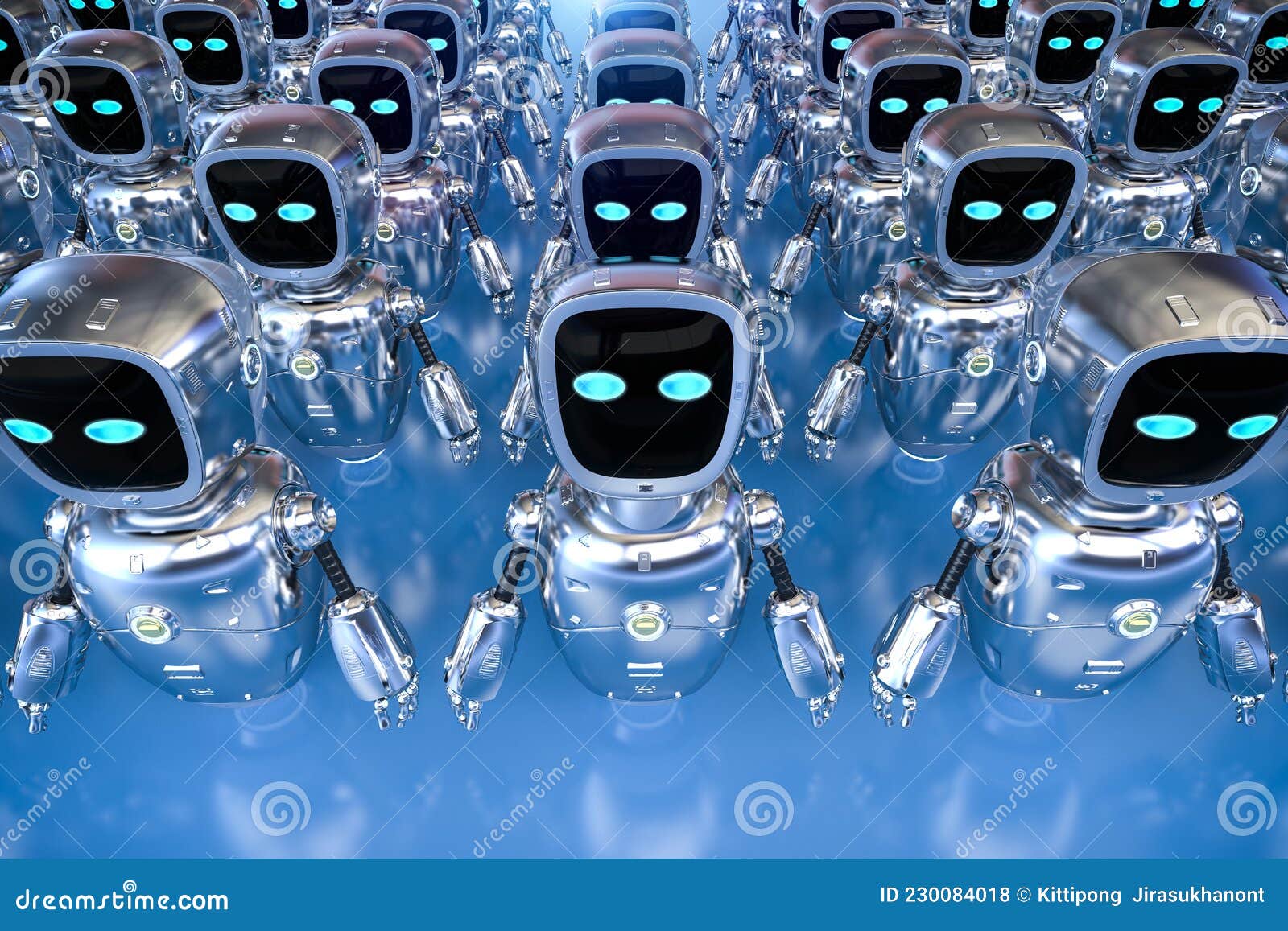 Group of Automation or Assistant Robots Stock Illustration ...
