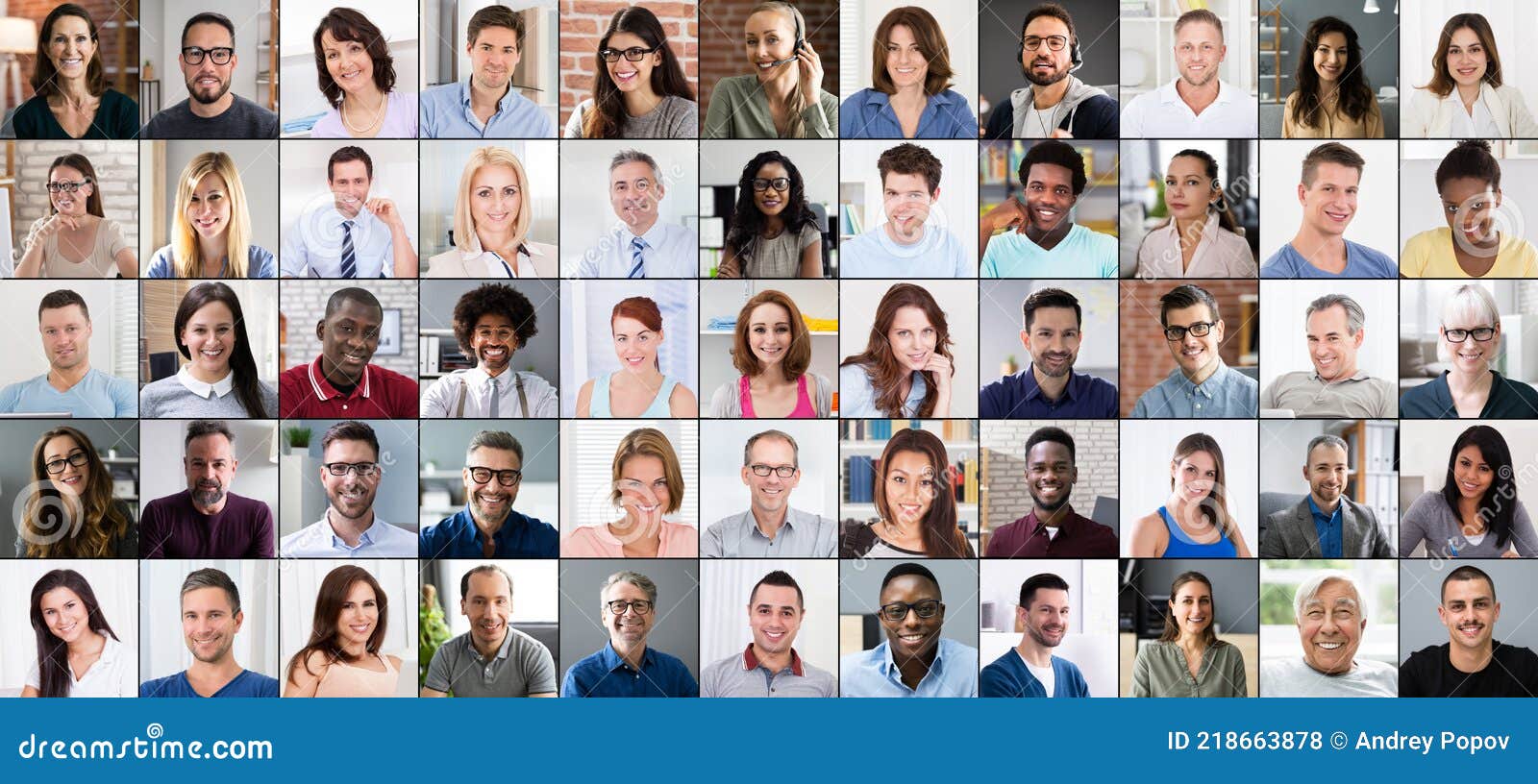 Group Avatar Photos Collage. Multicultural People Stock Photo - Image ...