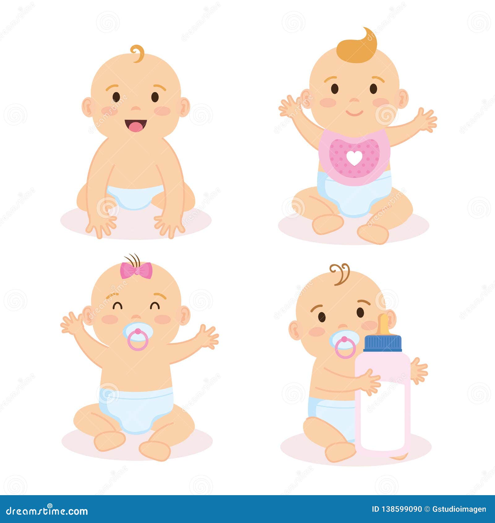 Group of babies characters stock vector. Illustration of adorable ...