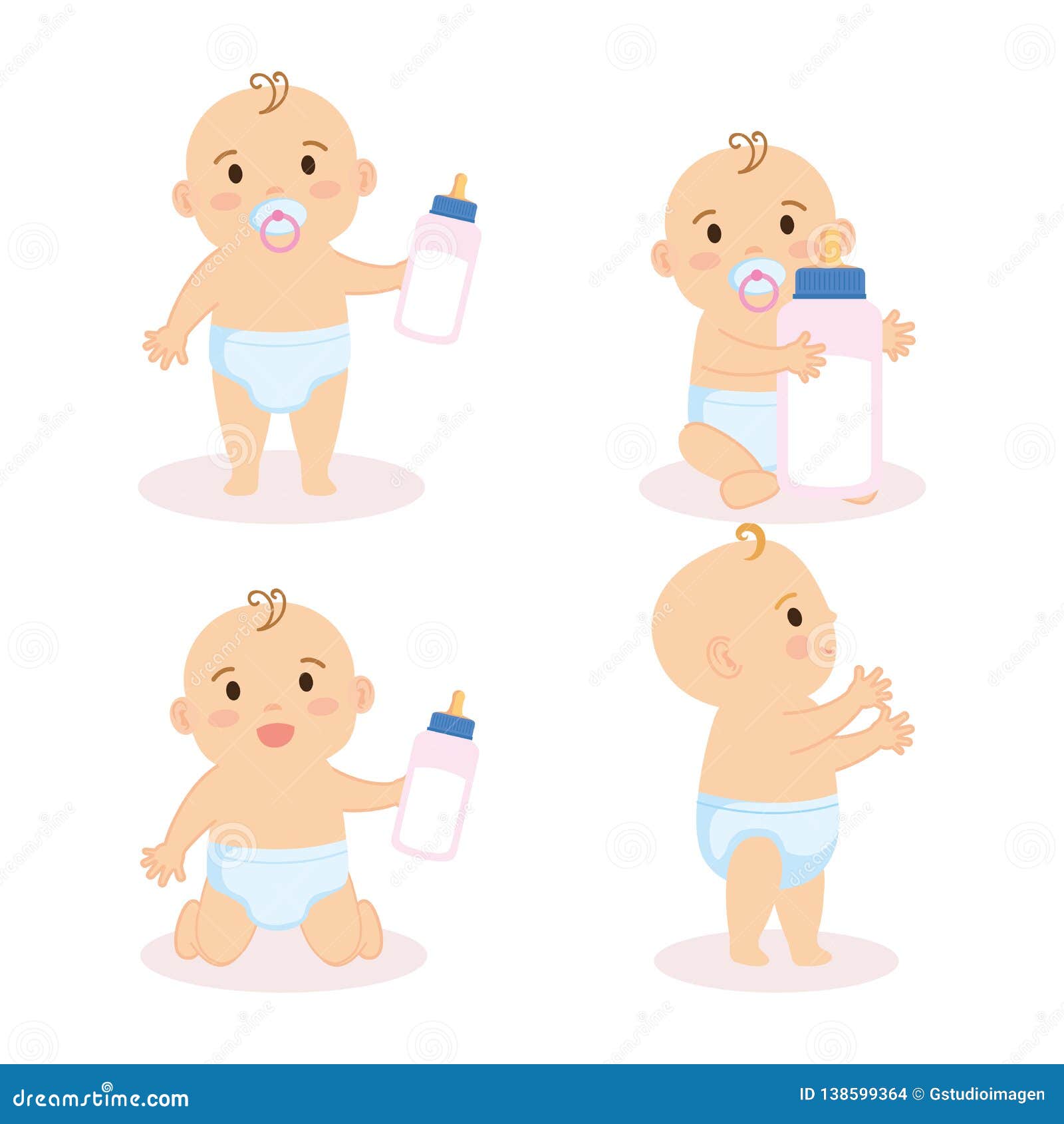 Group of babies characters stock vector. Illustration of smile - 138599364
