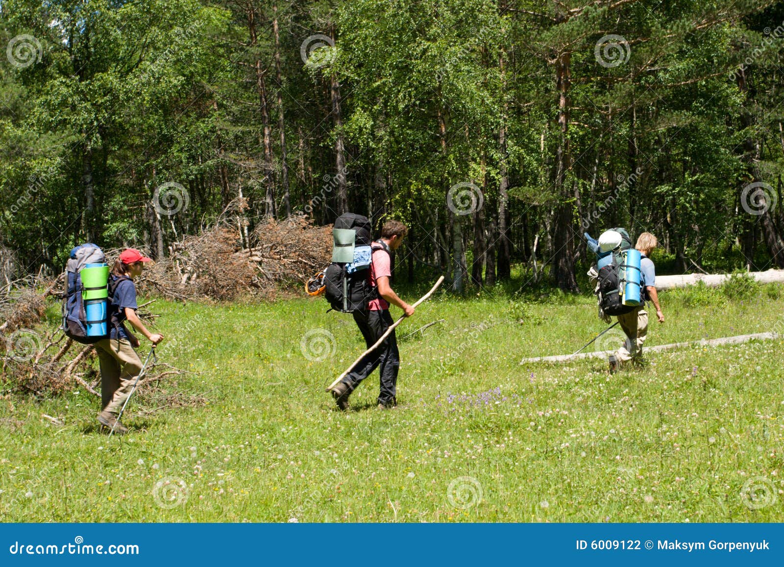 Group of Backpacking Tourists Stock Photo - Image of outdoor, mountain ...