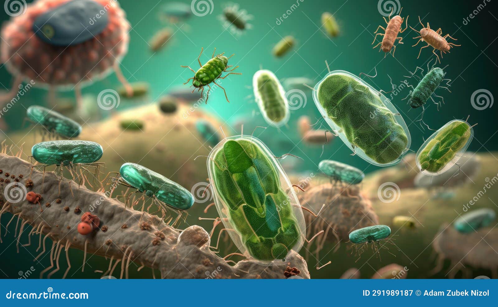 A Group of Bacteria and Germs Stock Illustration - Illustration of ...