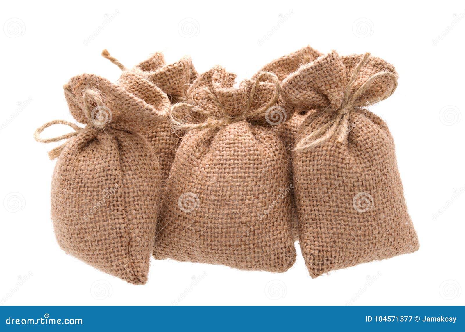 Group Bags of Sacking Isolated Stock Image - Image of natural, brown ...